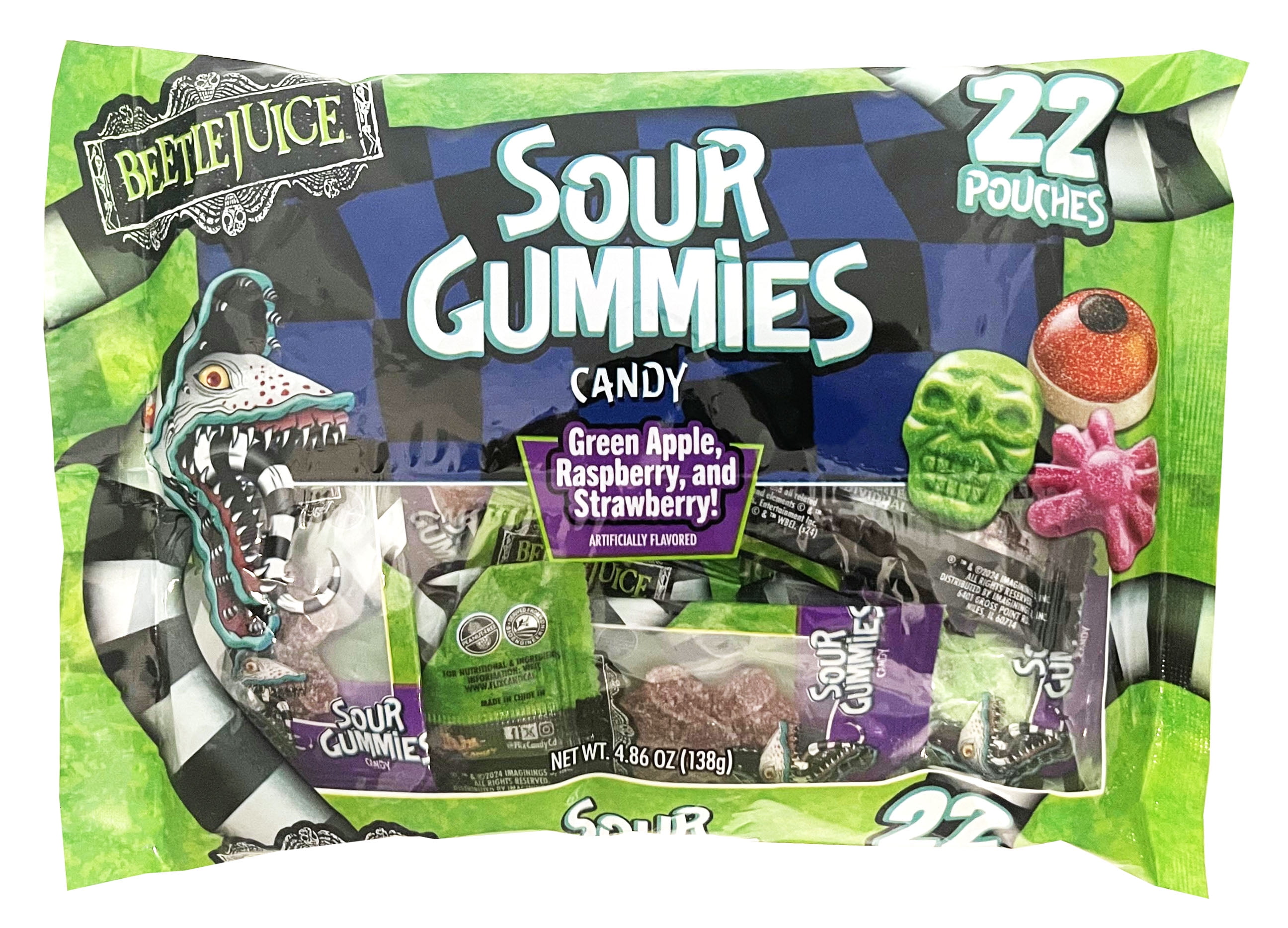 Flix Candy Beetlejuice Gummies, 22 Count Resealable Laydown Bag ...