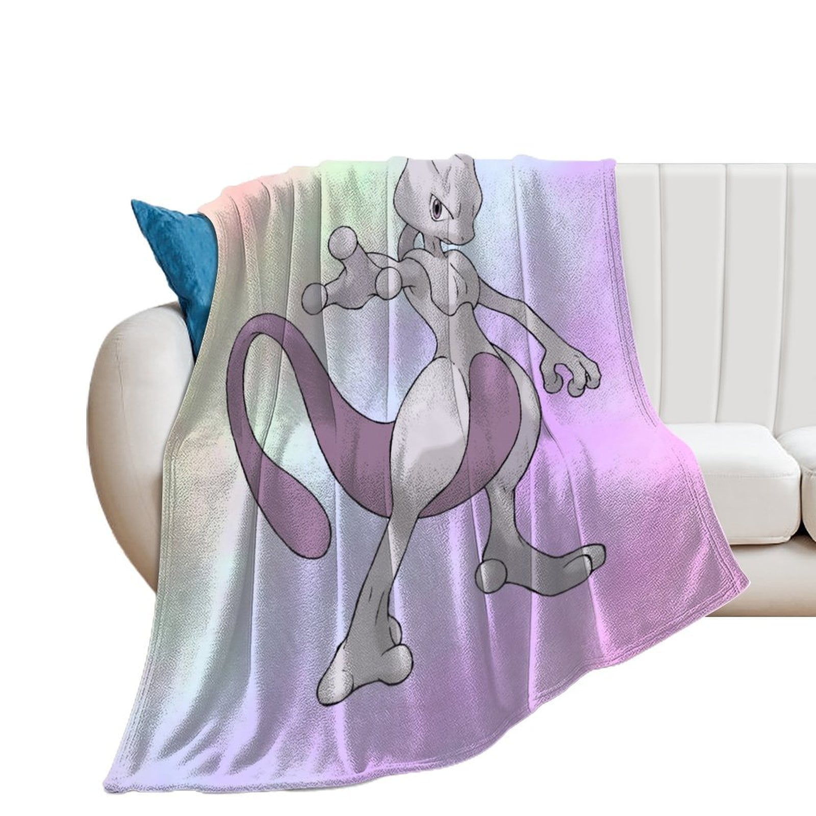 Pokemon Mewtwo Throw Blanket Cute Flannel for Boys Girls Men Women ...