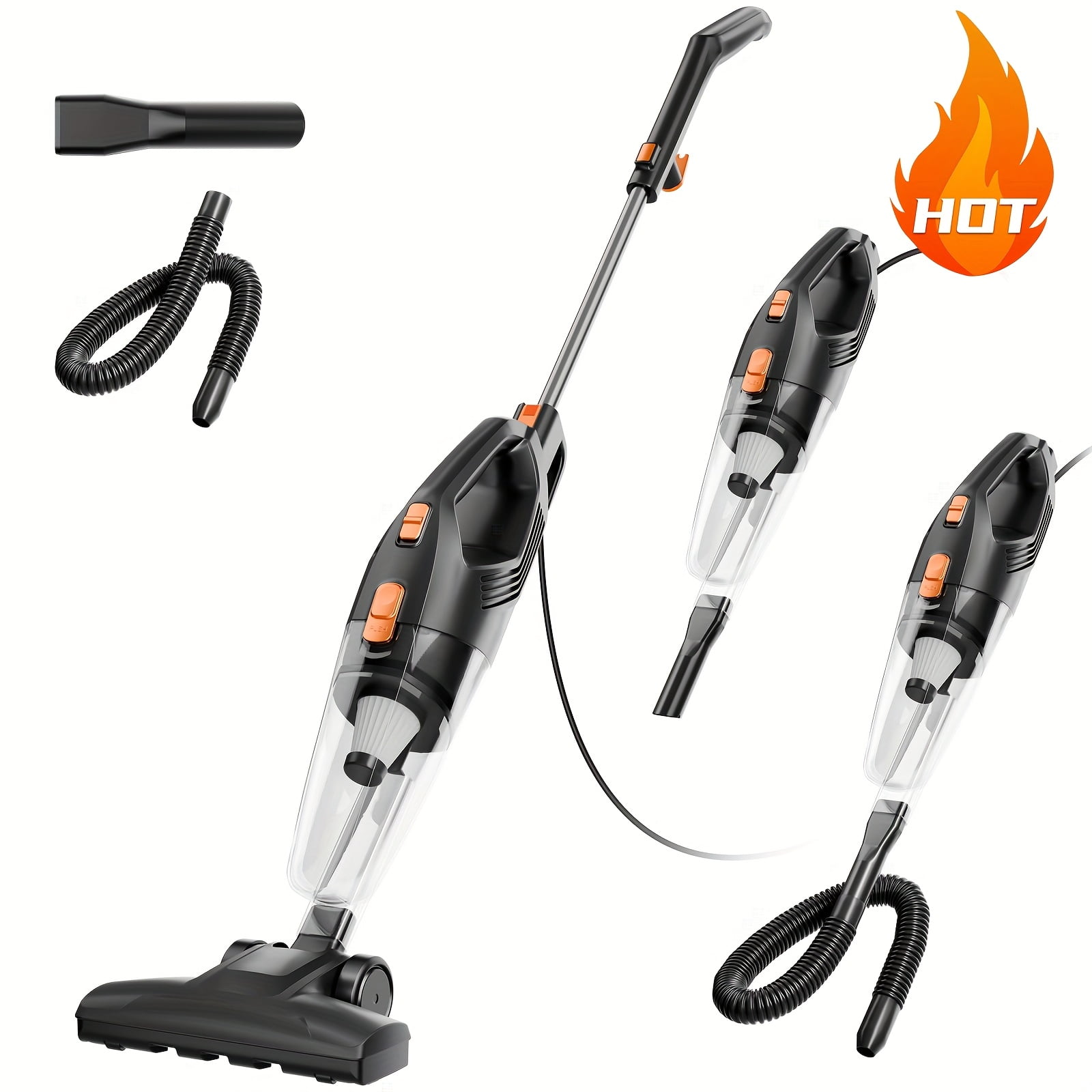 22ft Corded Stick Vacuum Cleaner for Home, 18KPa Powerful Suction HEPA ...