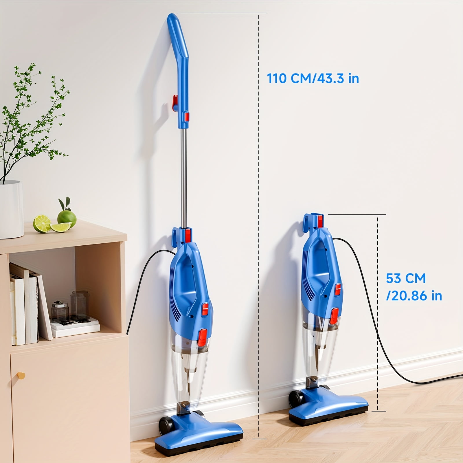 22ft Corded Stick Vacuum Cleaner for Home, 18KPa Powerful Suction HEPA ...