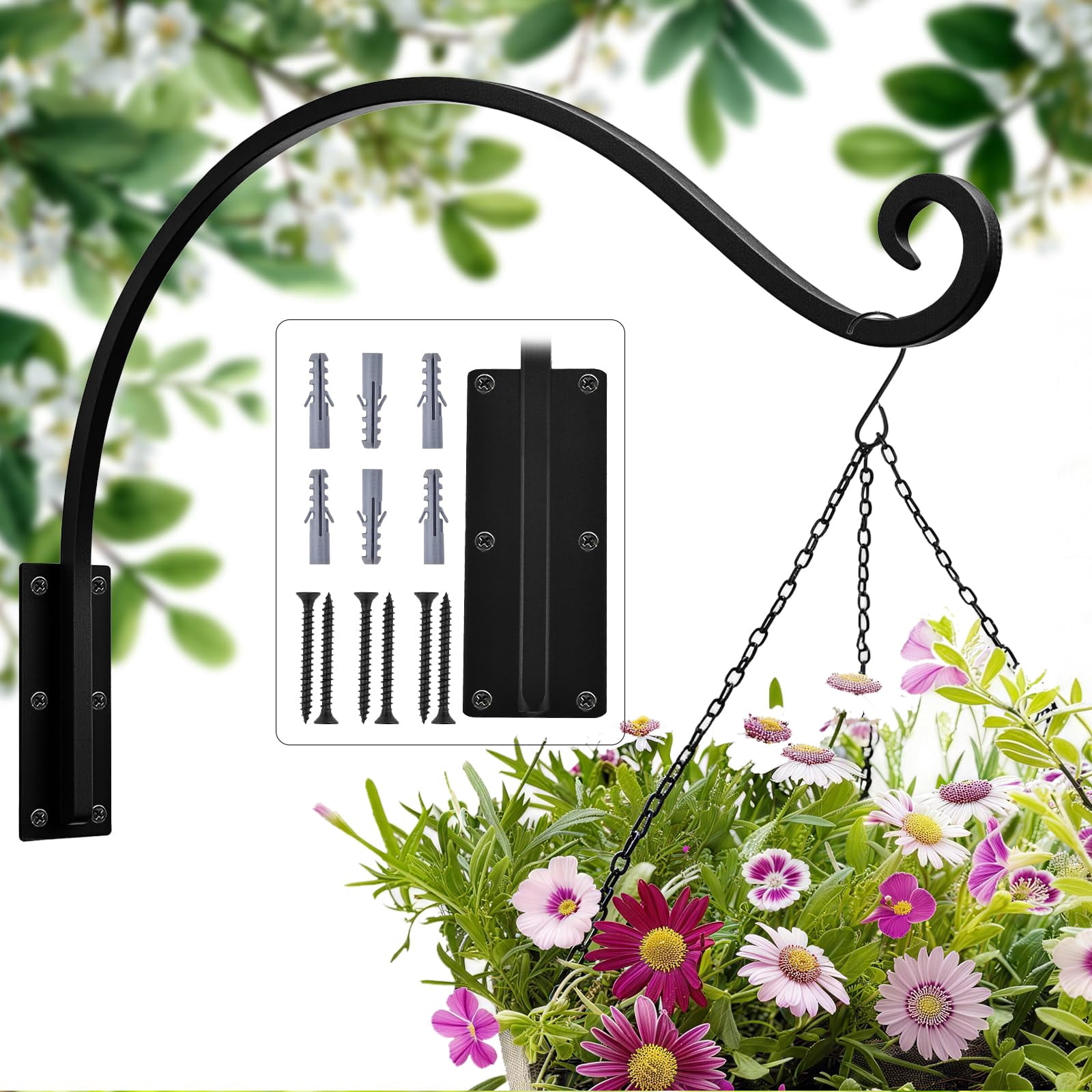 22in-1Pack Metal Plant Hanger Bracket 80lbs Weight Capacity Outdoor ...
