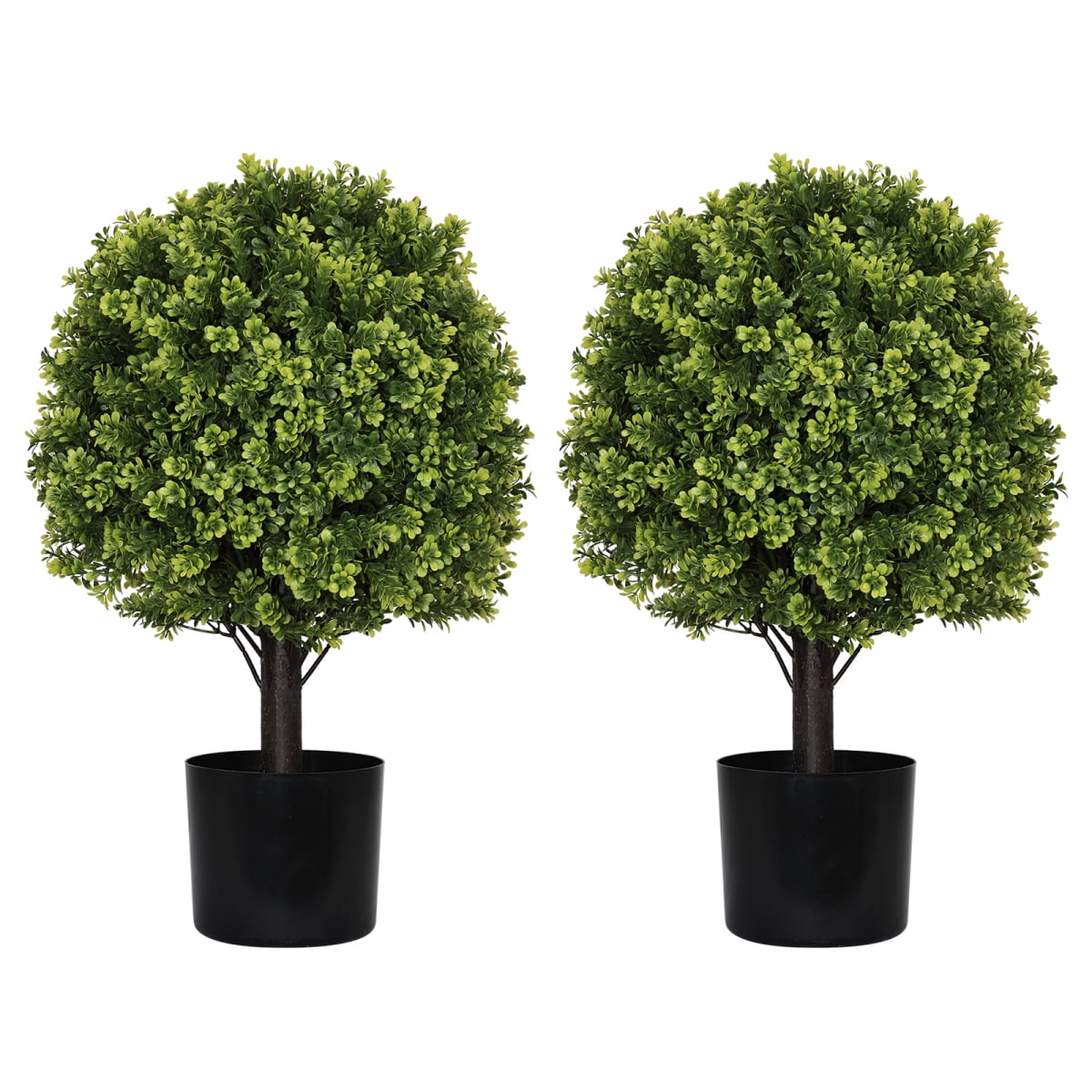 22in Artificial Topiary Boxwood Ball Trees for Outdoor Front Porch ...