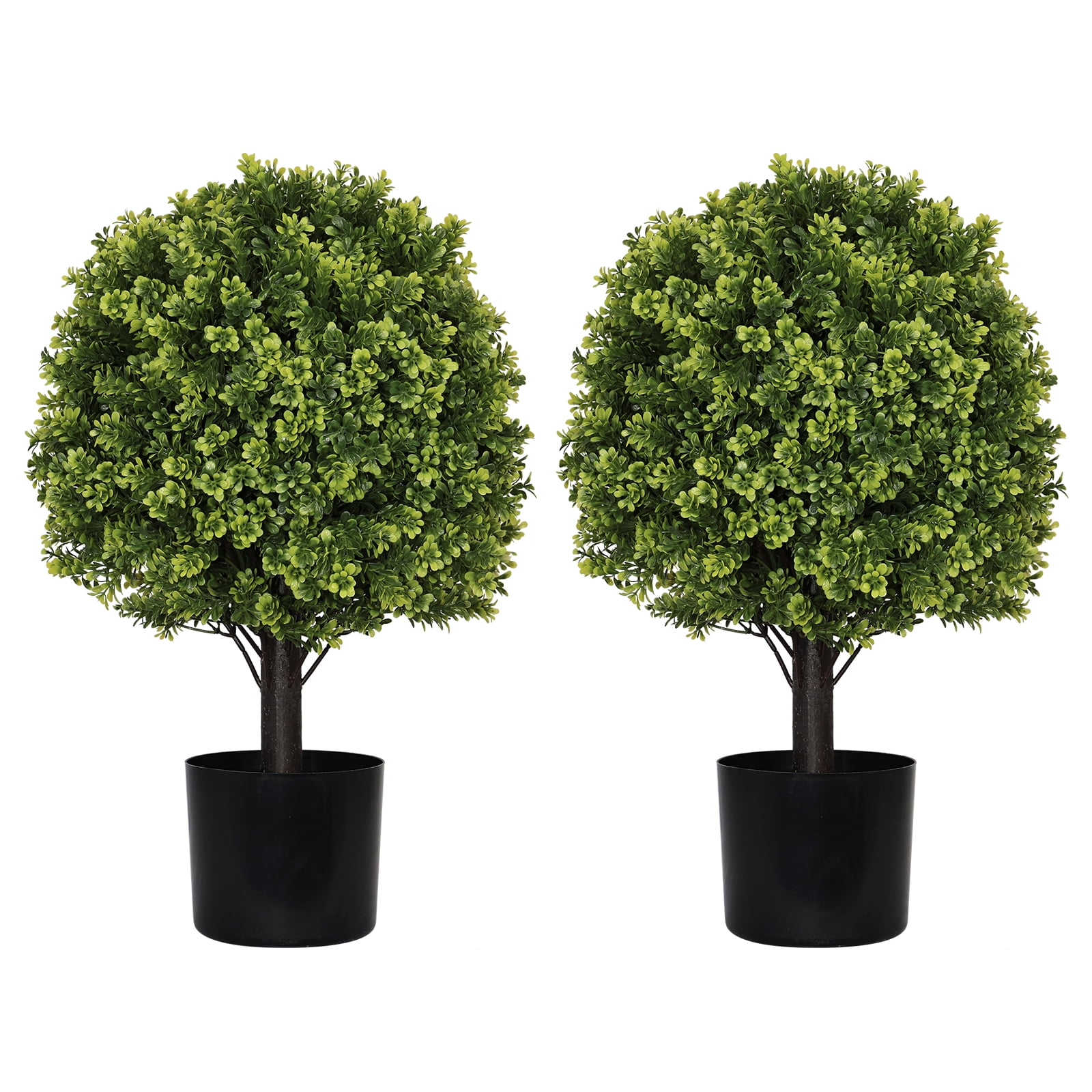 22in Artificial Topiary Boxwood Ball Trees for Outdoor Front Porch ...