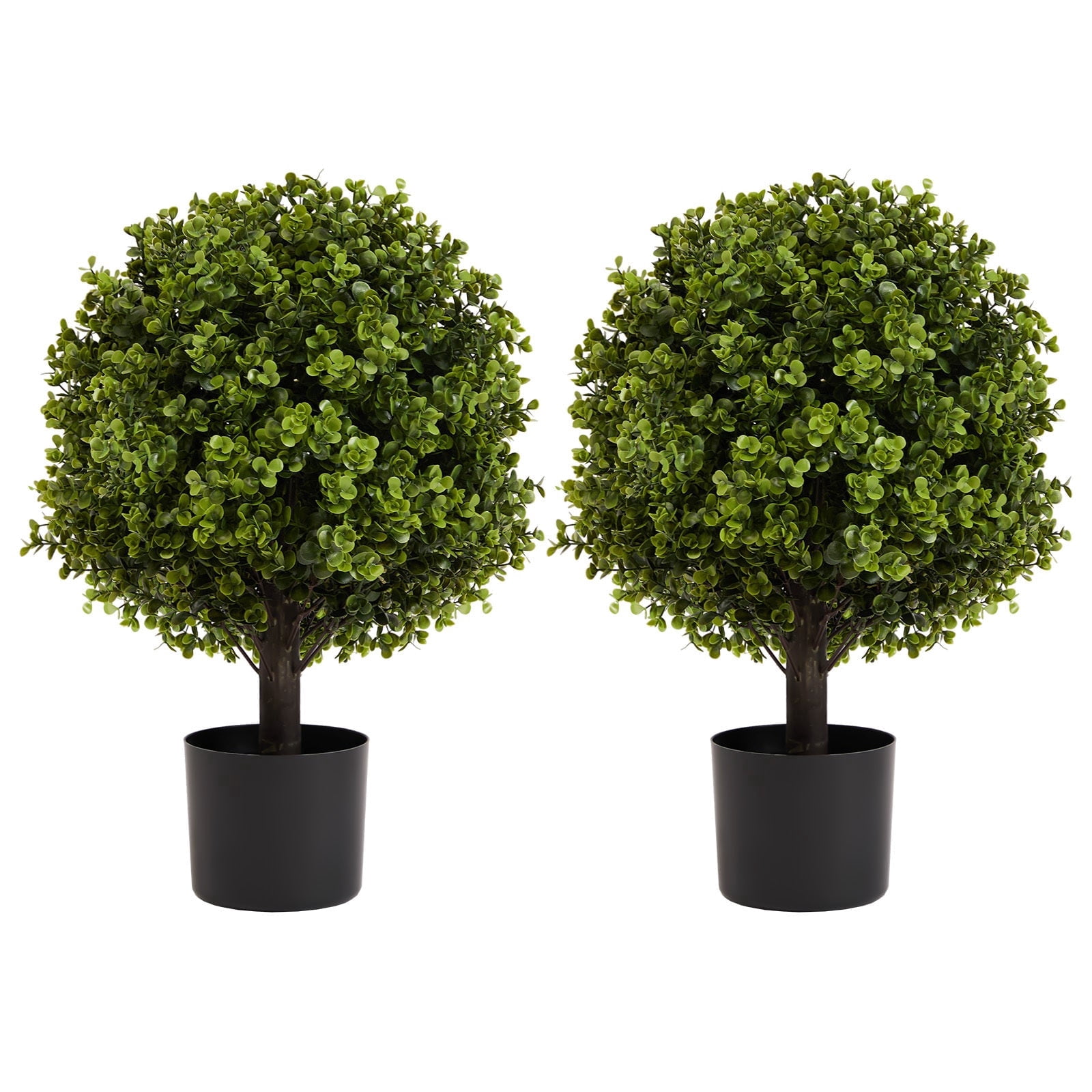 22in Boxwood Ball Shaped Artificial Topiary Shrubs Tree in Pot for Home ...