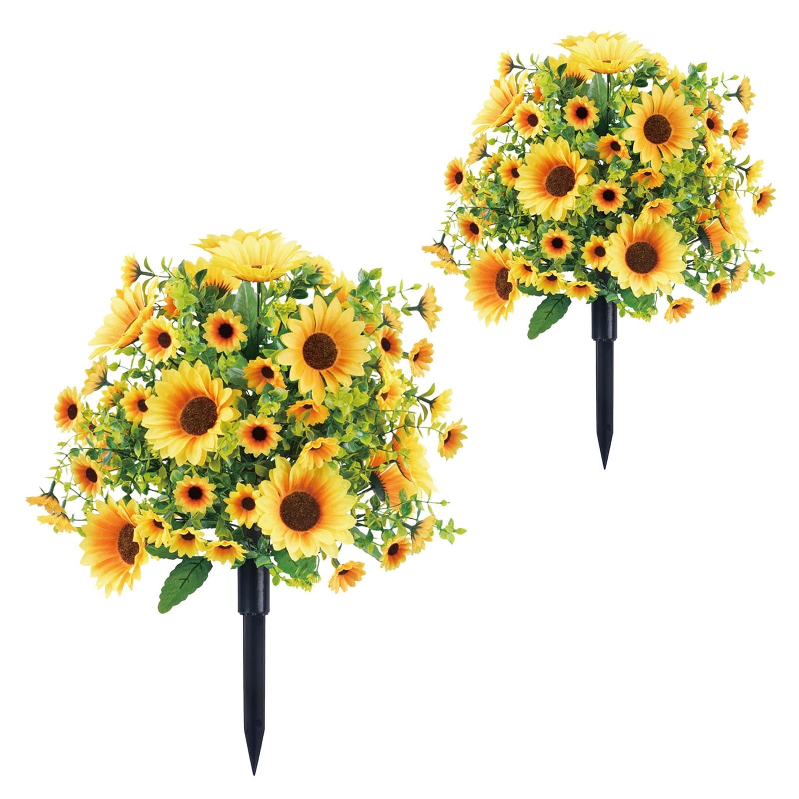 22in Exquisite Artificial Boxwood Sunflowers Topiary Trees with Ground ...