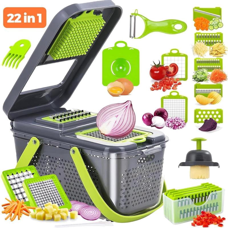22in1 Sturdy Multifunctional Durable Vegetable Chopper with Container ...