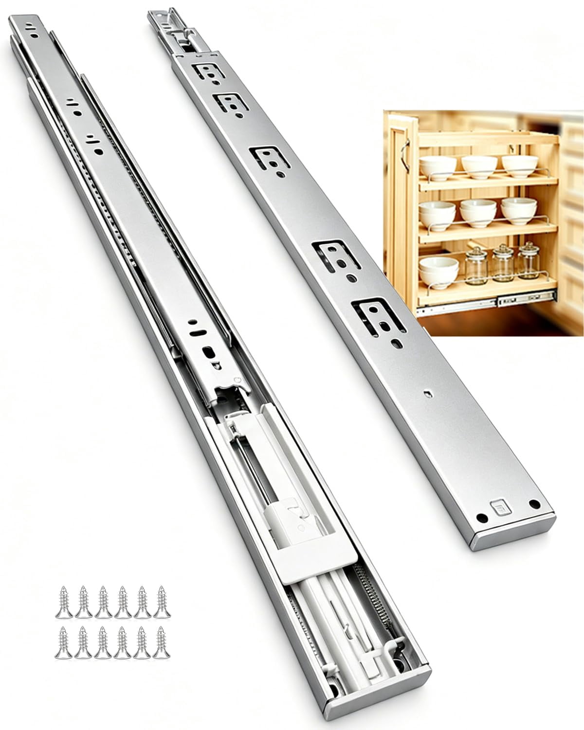 22inch Drawer Slides 1 Pair Cold Rolled Steel Cabinet Hardware ...