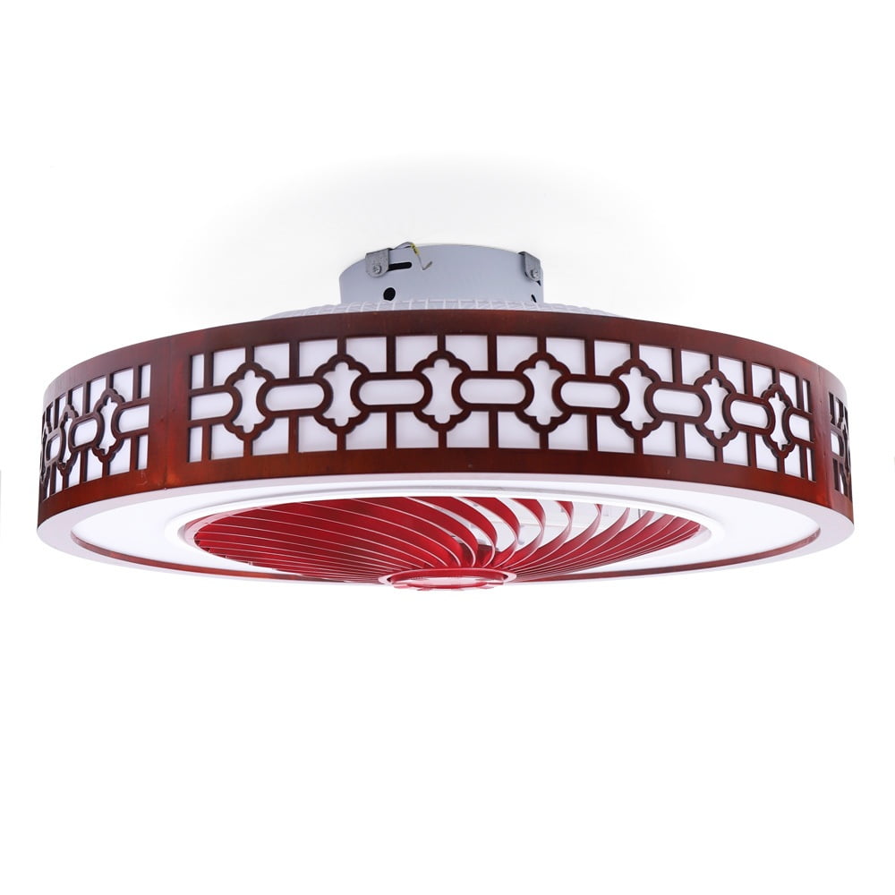 22inch LED Ceiling Fan with Light, Modern Invisiable Semi Flush Mount ...