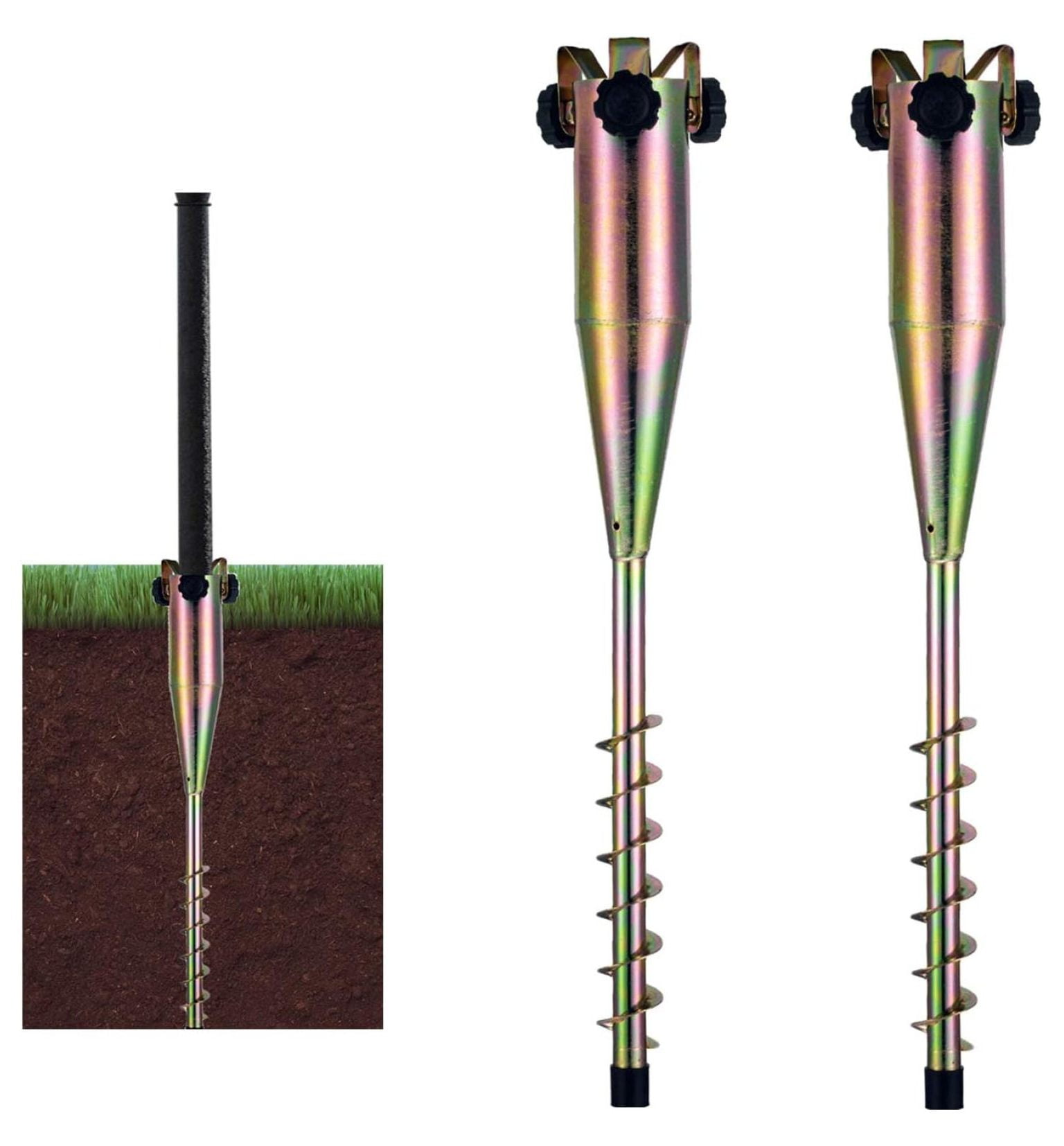 22inch Long Soild Metal Rod Holder Beach Garden Parasol Umbrella Sand Flag Pole Holder Grass ...