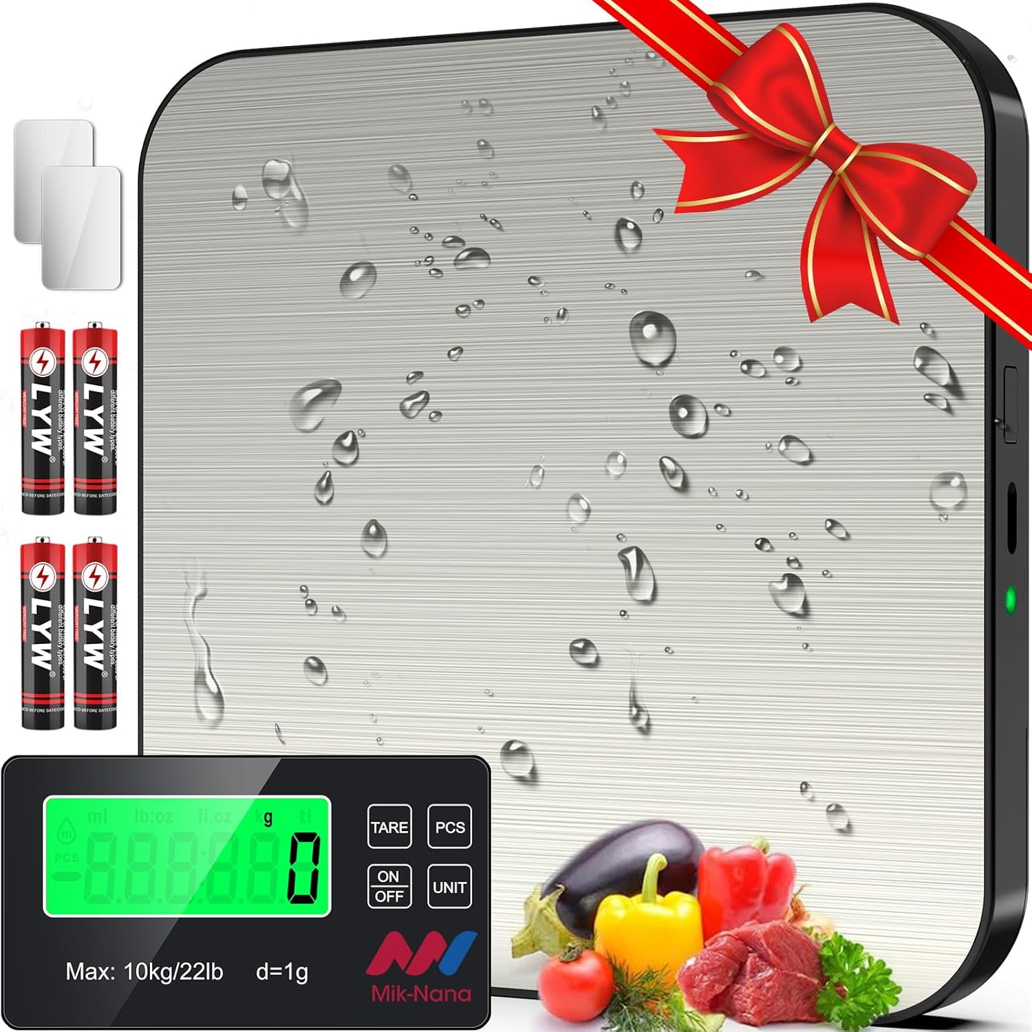 22lb Wireless Food Scale with Remote Display, 1g/0.1oz Precise ...