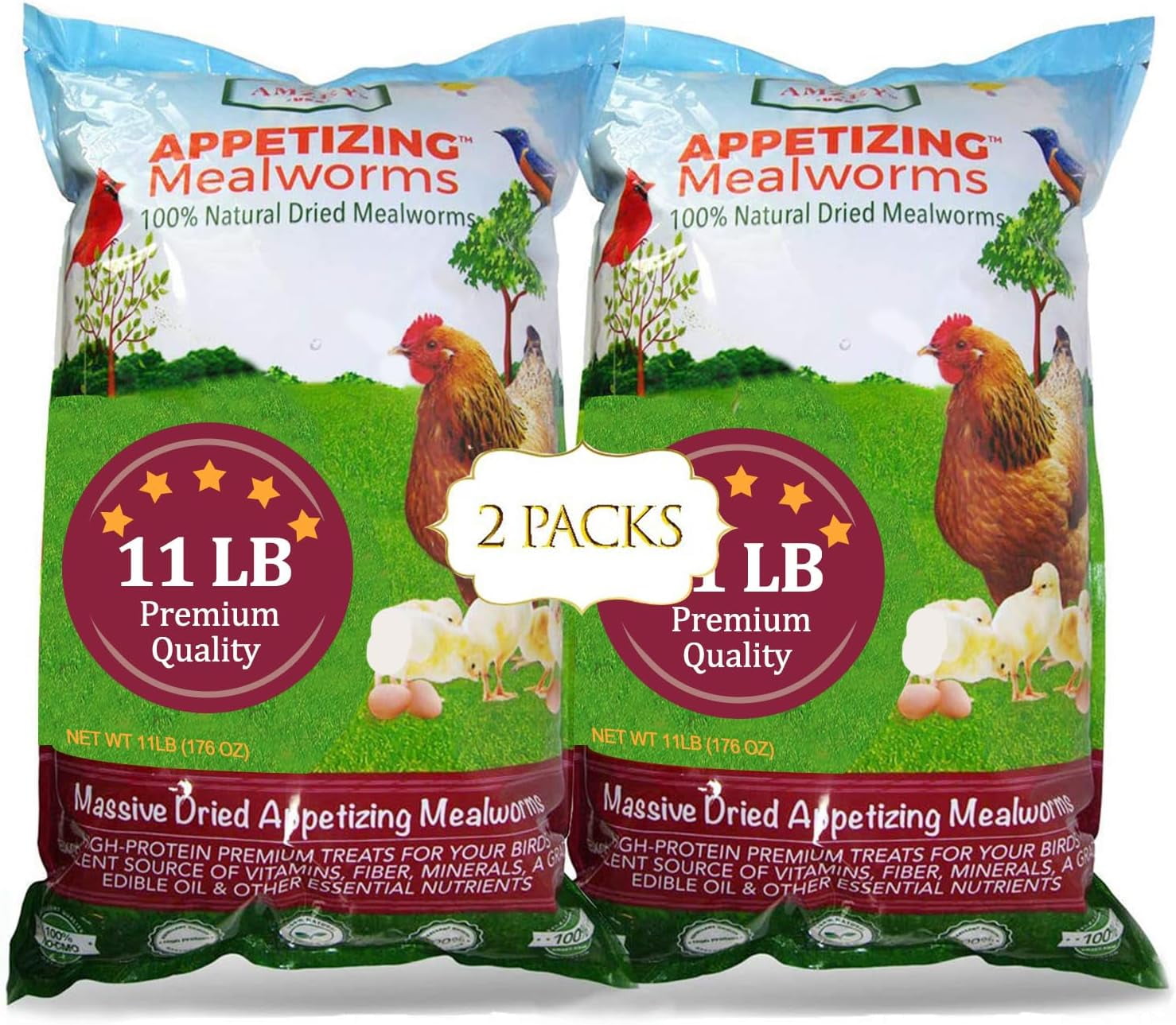 22lbs-100% Non-GMO Dried Mealworms - High-Protein Meal Worm Treats ...