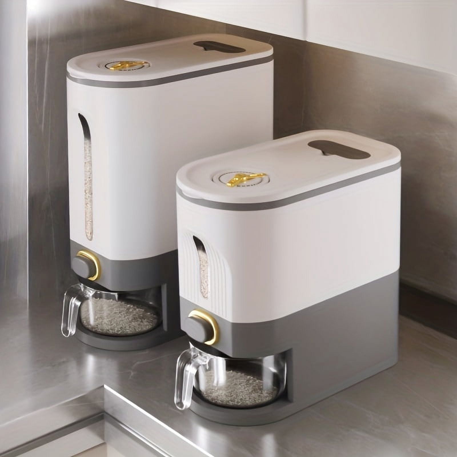 22lbs Airtight Rice & Cereal Dispenser with Measuring Cup - Moisture ...