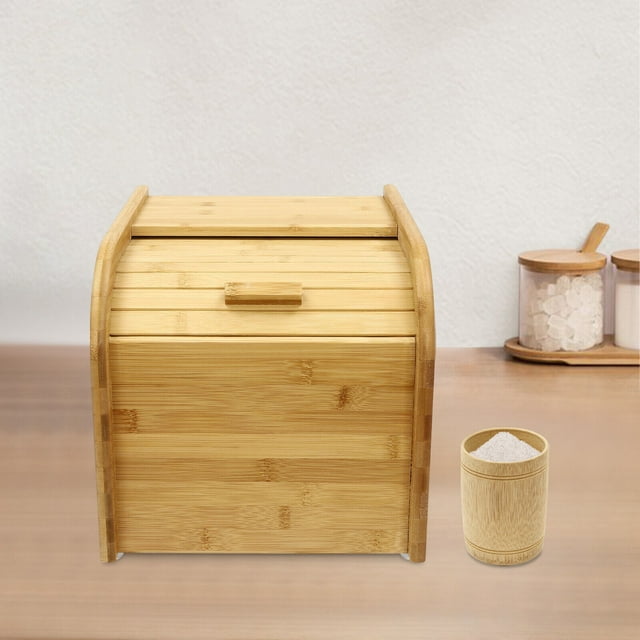22lbs Capacity Bamboo Rice Storage Container,Dry Storage Cereal Rice ...