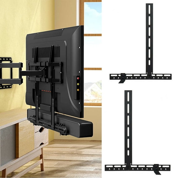 22lbs Capacity Wall Mount Adjustable TV Mount with Sound Bar Attachment ...