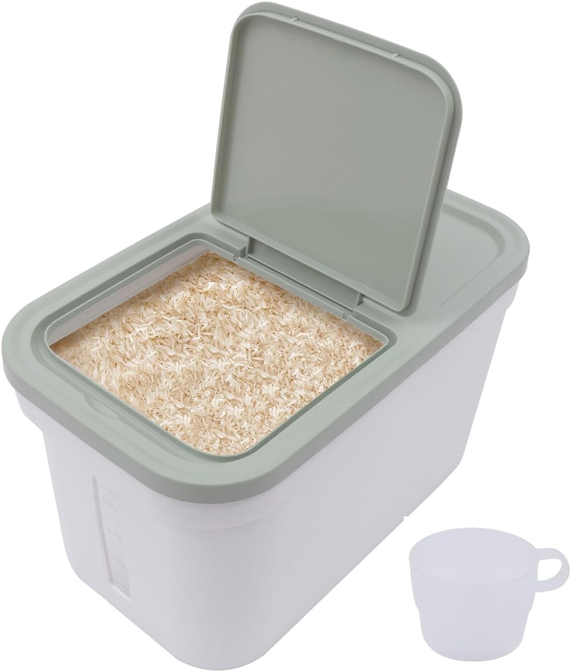 22lbs Large Rice Storage Container Airtight Flour Cereal Gains ...