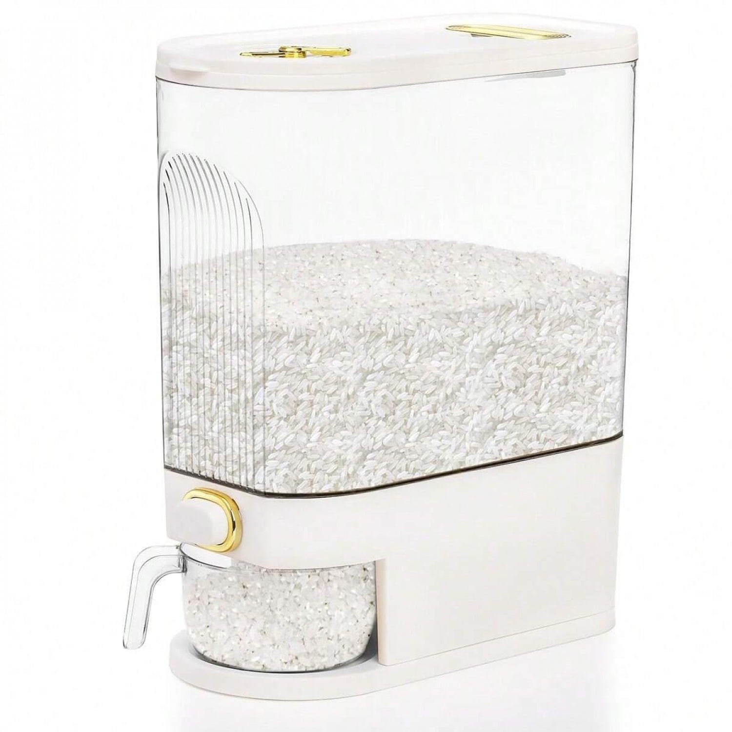 22lbs Rice Dispenser, Cereal Containers Storage Sealed Moisture Proof ...