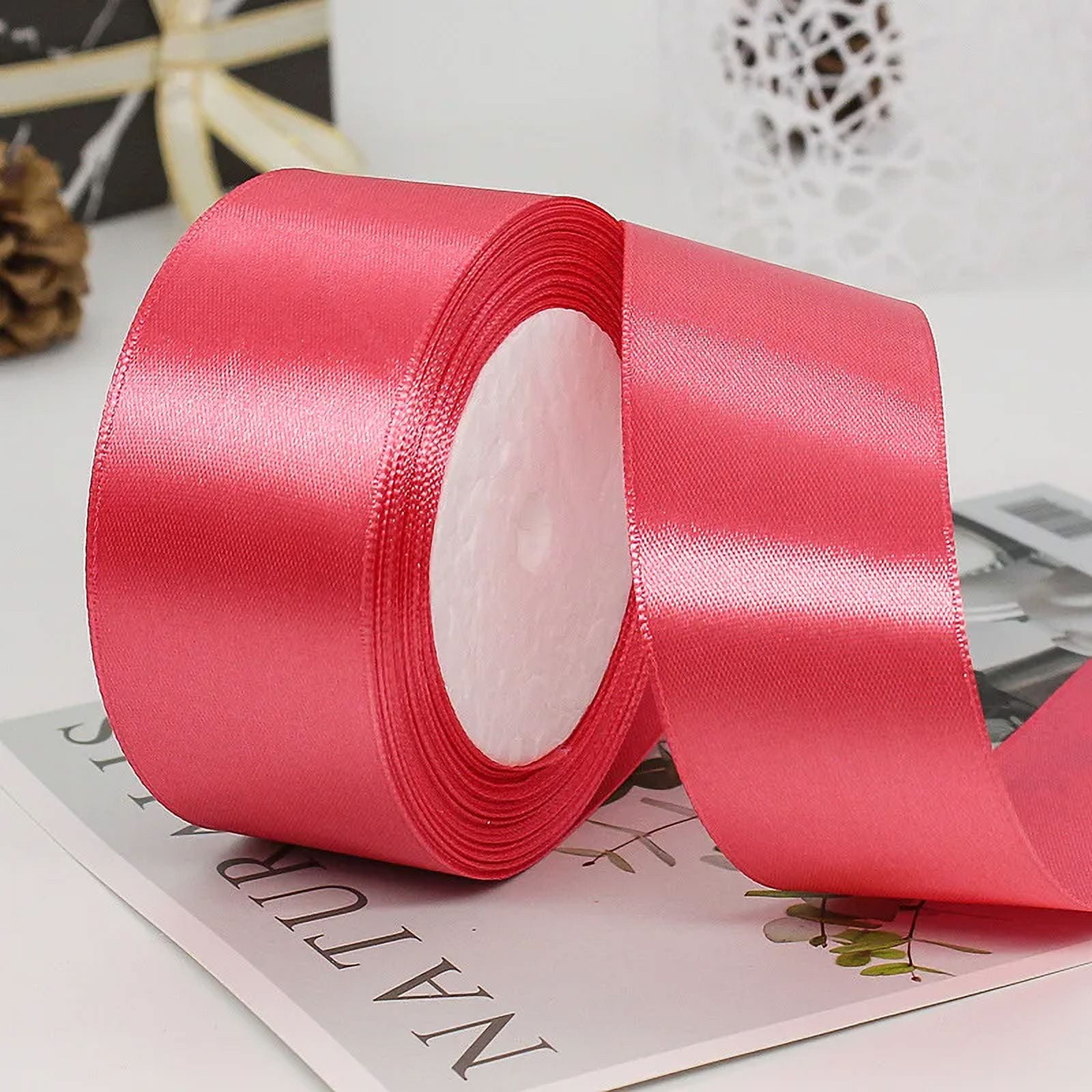 22meters 6mm-40cm Satin Ribbons Crafts Bow DIY Gift Wrap Wine Red ...