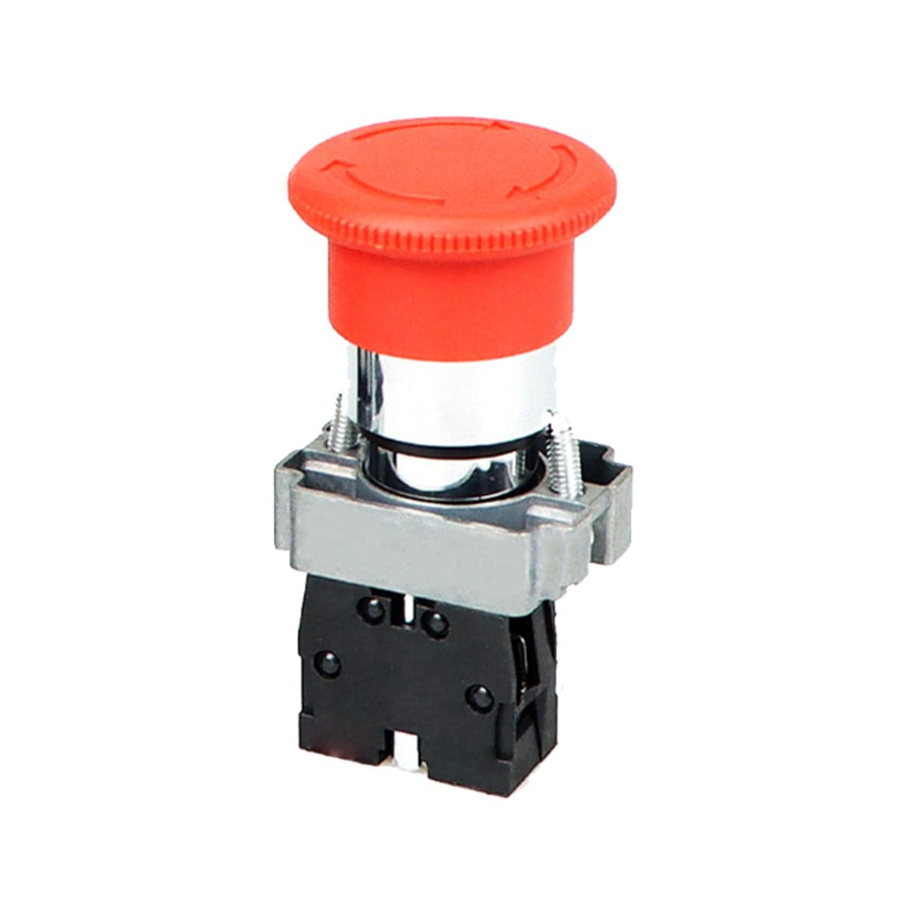 22mm 10A Red Panel Mount Scram Stop Locking Mushroom Head Push Button ...