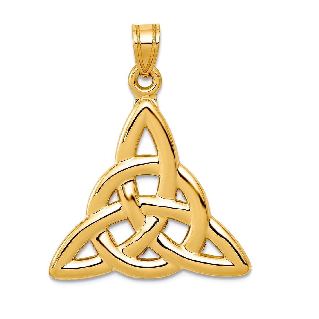 22mm 10k Solid Yellow Gold Polished Trinity Pendant Necklace-Pendant ...