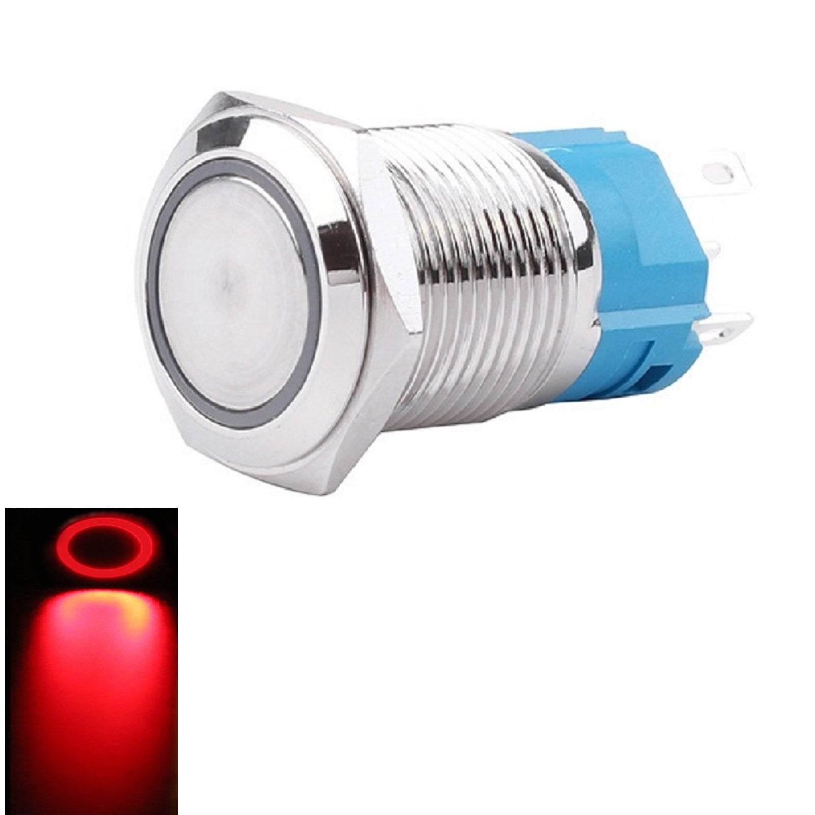 22mm 12-24V Led On Off Waterproof Stainless Steel Momentary Push Button ...
