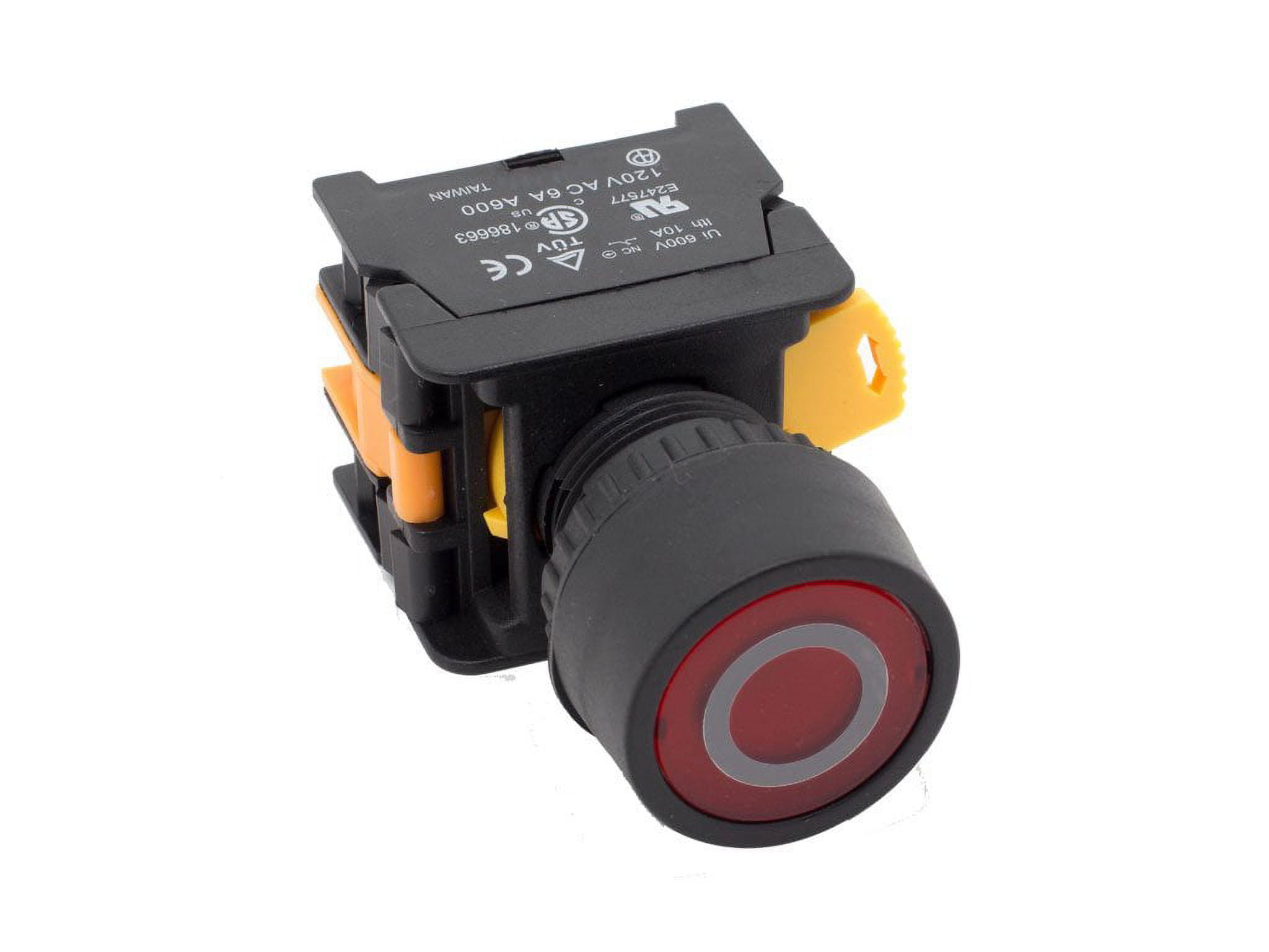 22mm 1NC 1NO Latching Maintained Push Button Switch 24V LED Illuminated ...