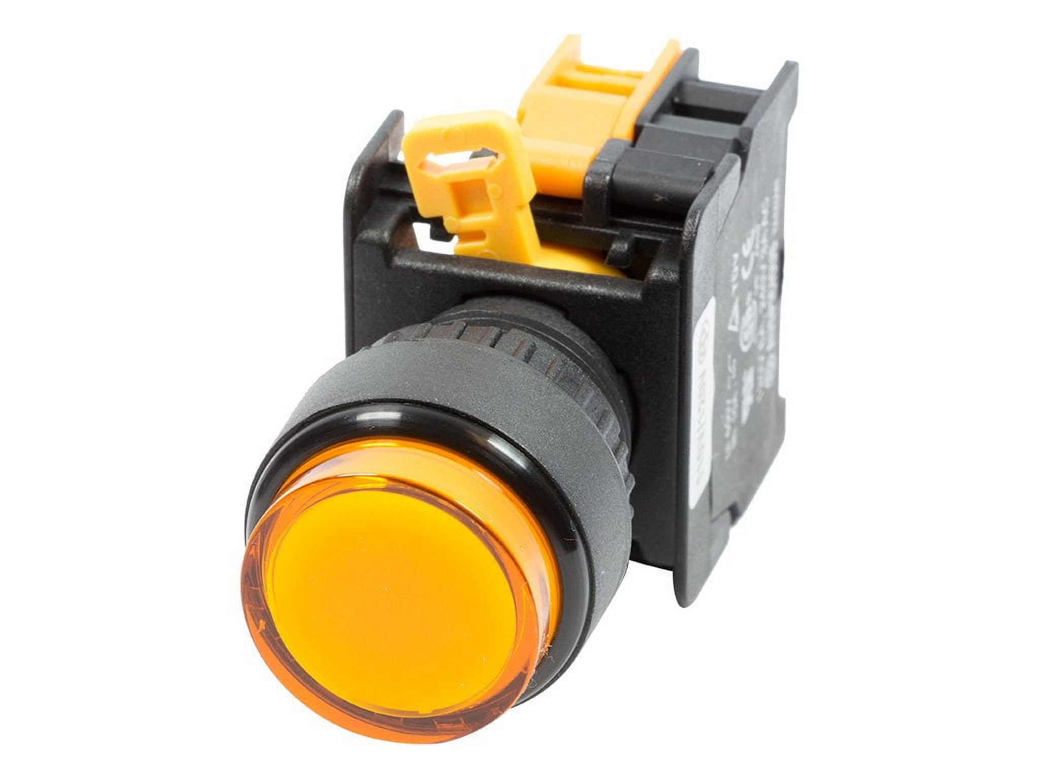 22mm 1NO Momentary Push Button Switch 24V DC LED Illuminated (Yellow ...