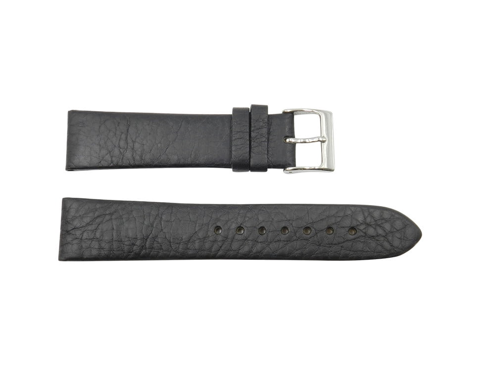 22mm Black Genuine Textured Leather Soft Watch Band - Walmart Business ...