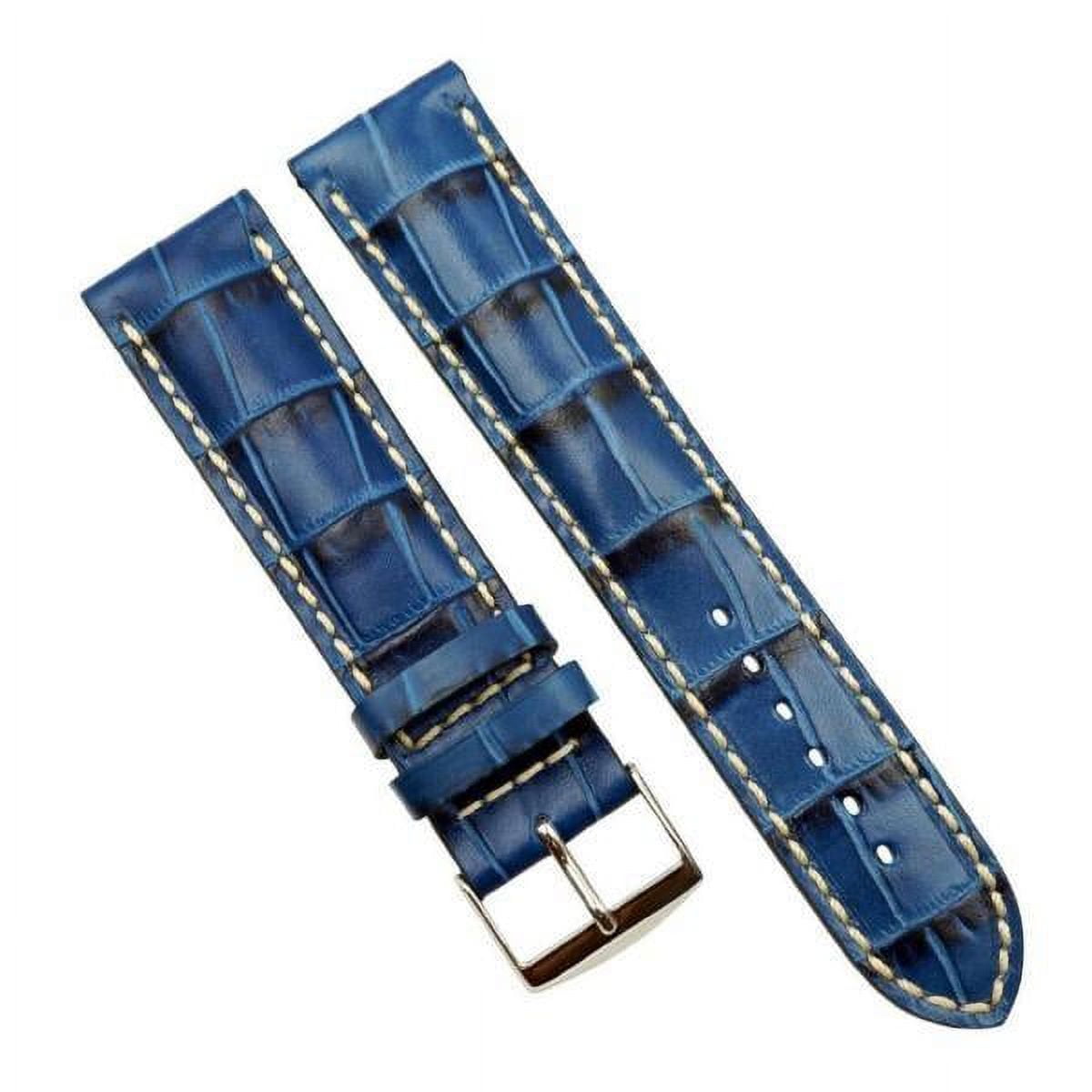 22mm Blue Leather Watch Band - Walmart.com