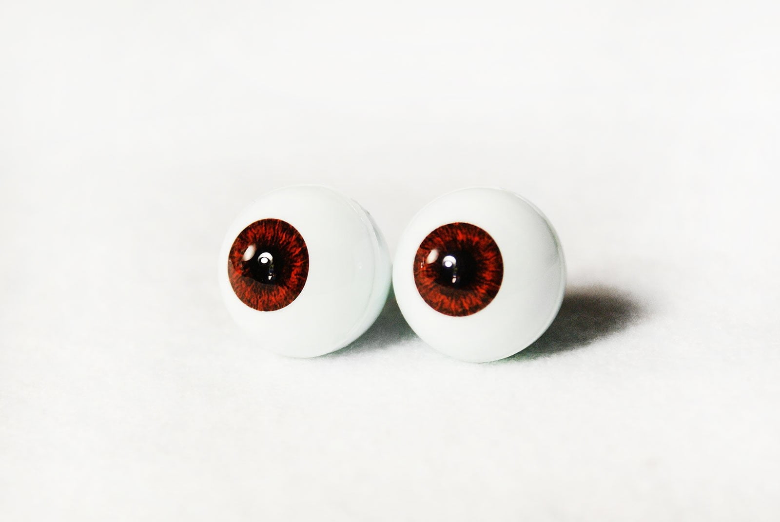 22mm Brown 2pcs Glastic Realistic Premium Doll Eyes Eyeball Made in ...