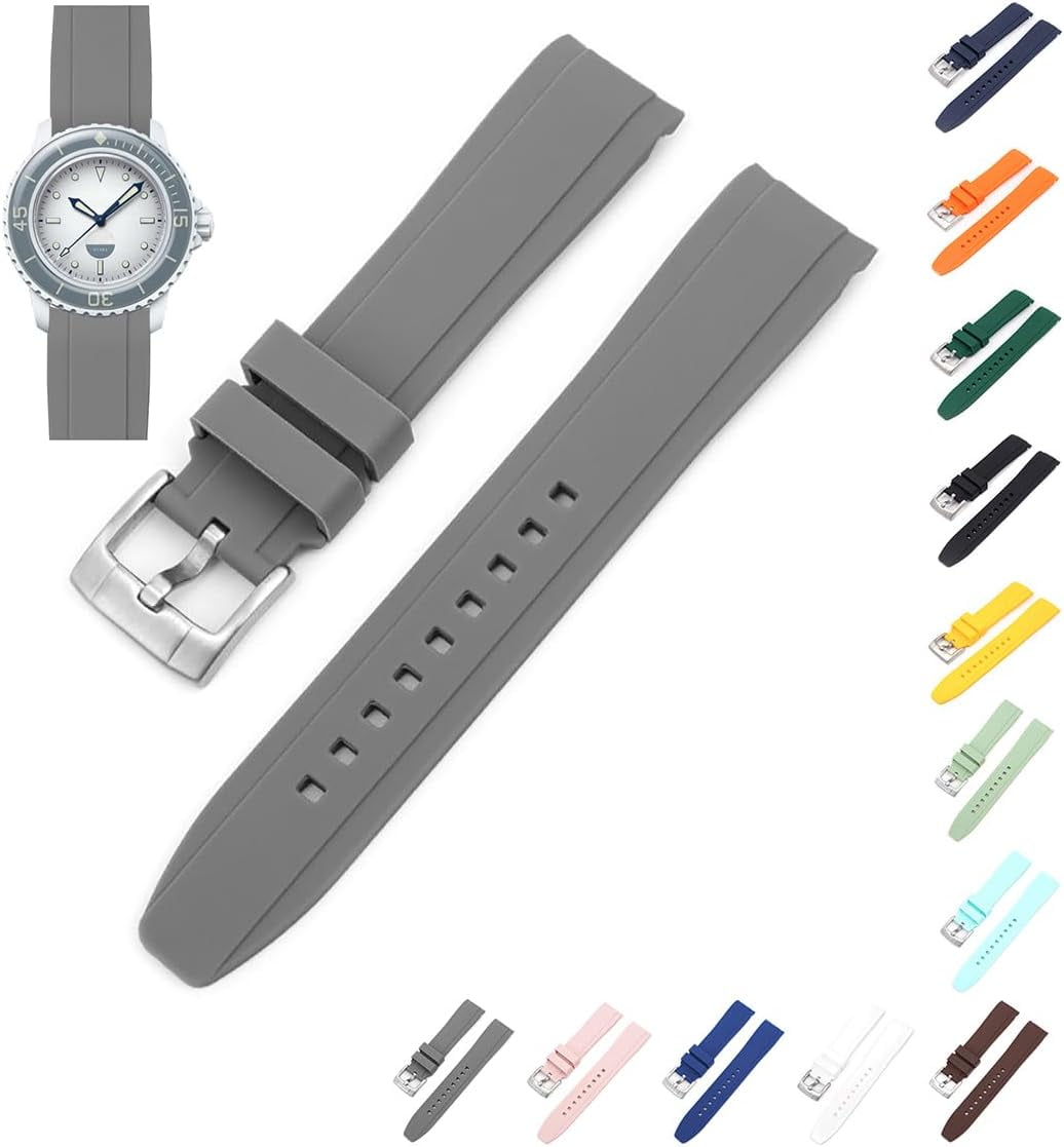 22mm Curved End Rubber Band For Blancpain X Swatch, Replacement Watch ...