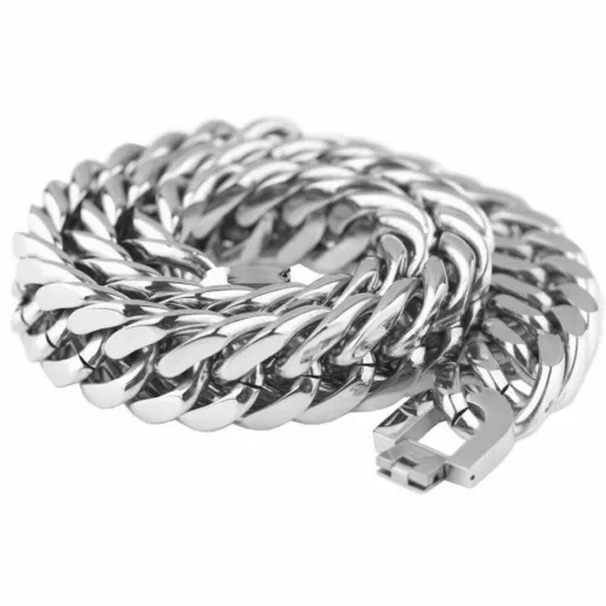 22mm Huge Heavy Gift Stainless Steel Silver Curb Cuban Chain Mens ...