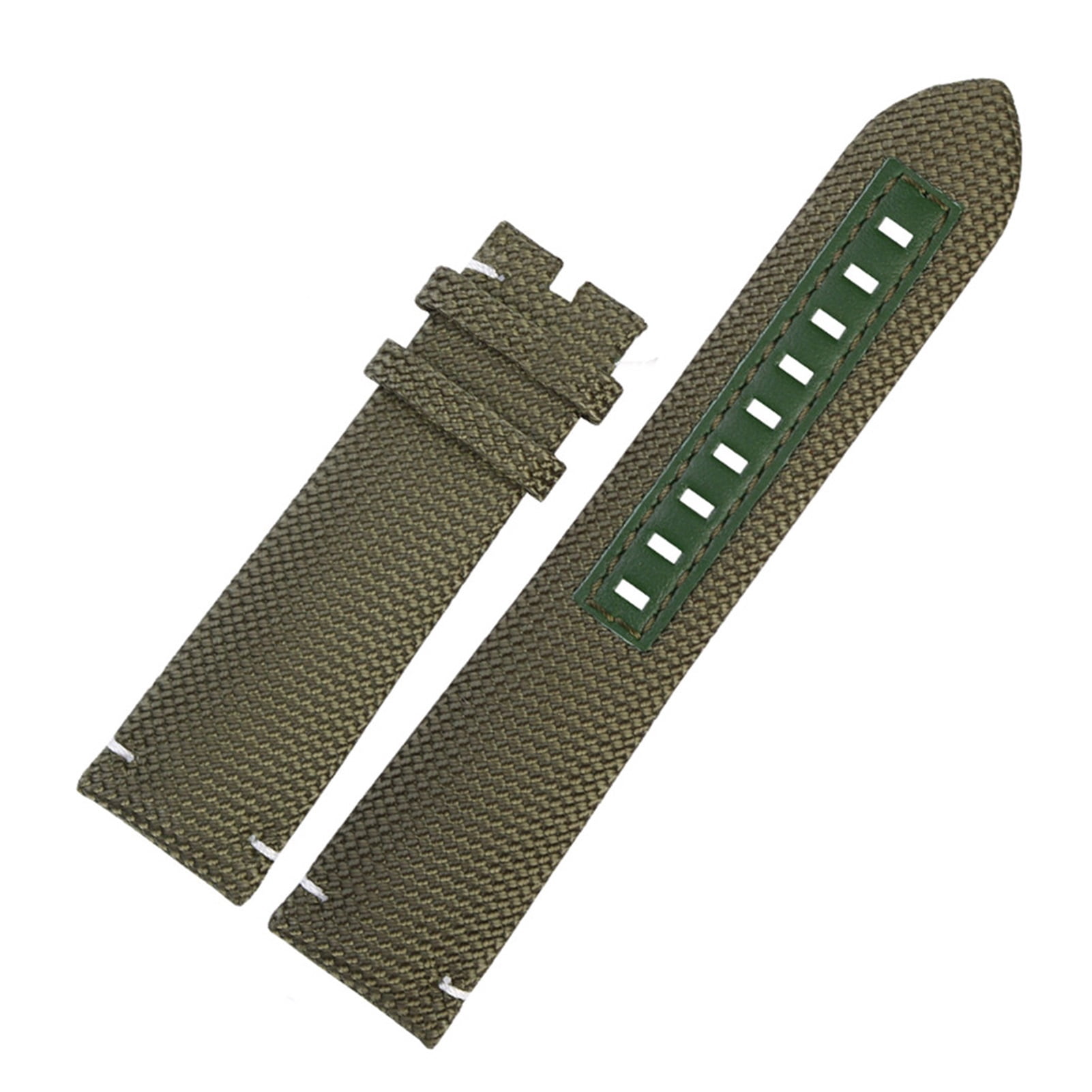 22mm Nylon Canvas Watch Strap Sport Waterproof Leather Wrist Bracelet ...