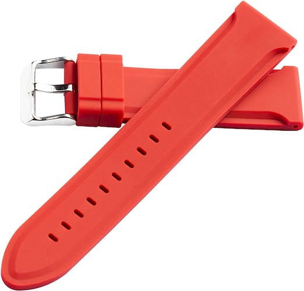 22mm Red Bevel Men's Diver Watch Band Strap Hadley Roma MS3377 Fits ...