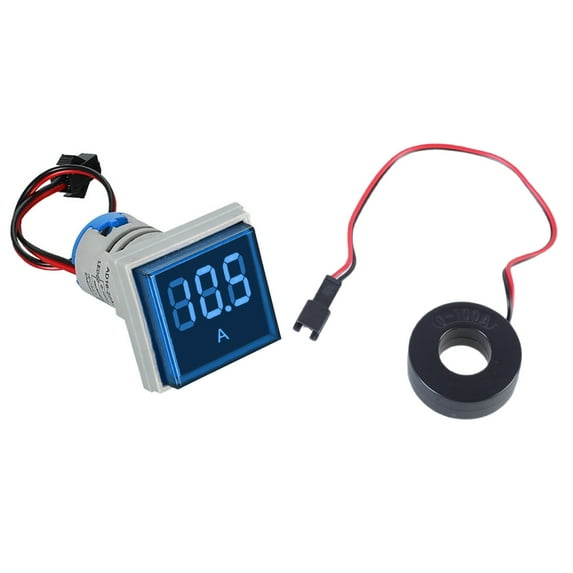 22mm Square Head Current Tester Gauge Digital Ammeter AC100A Current ...