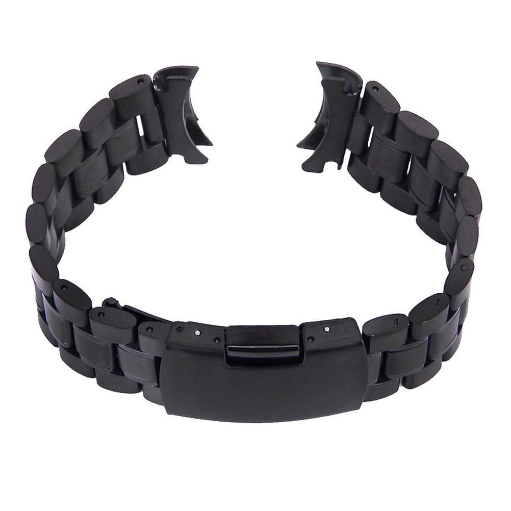 22mm Stainless Steel Solid Links Bracelet Watch Band Strap Curved End ...