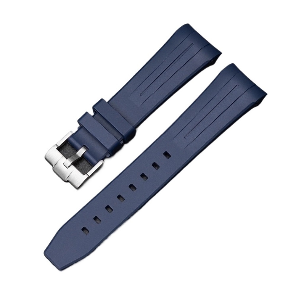22mm TPU Rubber Watch Band For Swatch X Blancpain Fifty Fathoms Curved ...