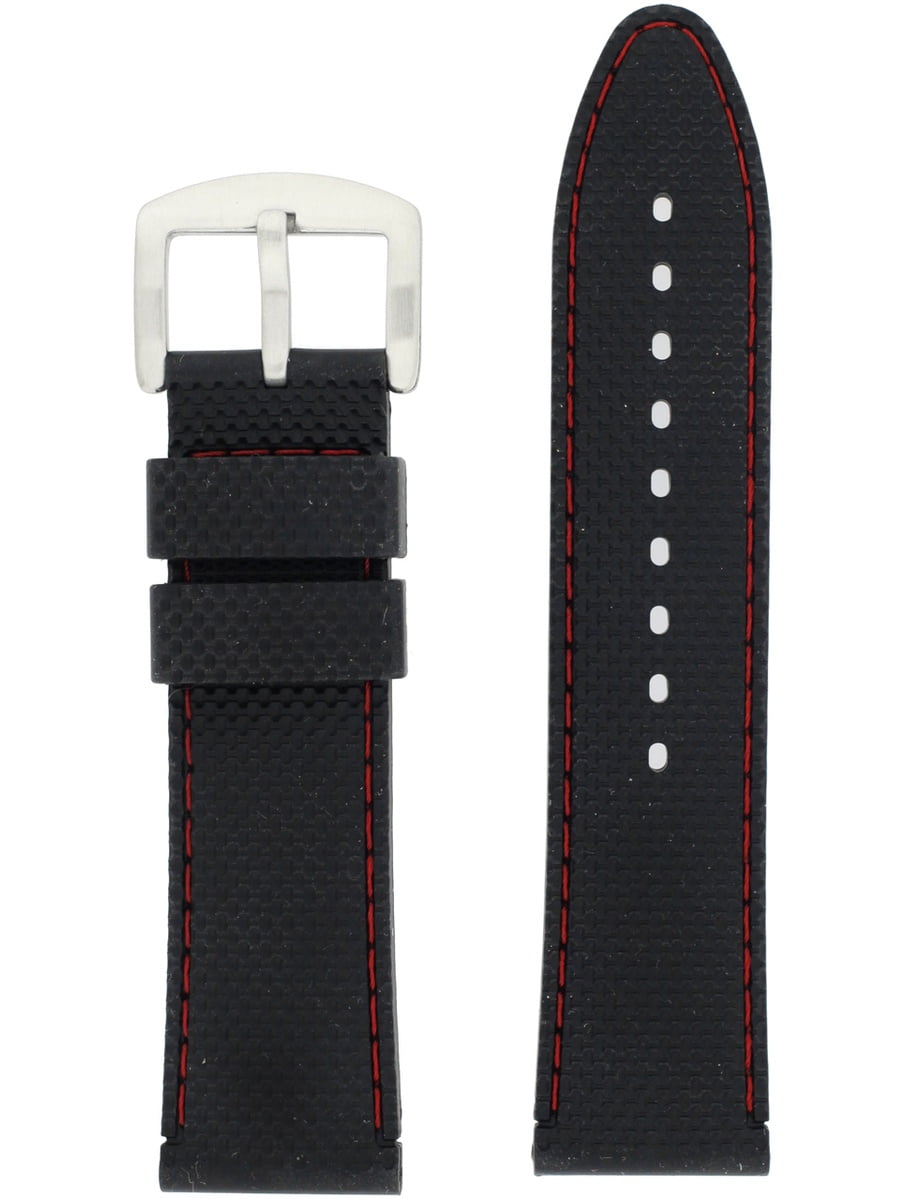 Black Watch Strap Red Stitching
