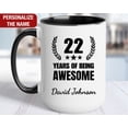 22nd Birthday Gift Personalized Mug 22 Years of Being Awesome Gift for ...