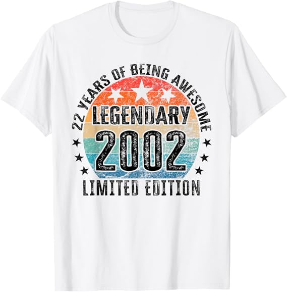 22nd Birthday Limited Edition Born in 2002 T-Shirt - Walmart.com