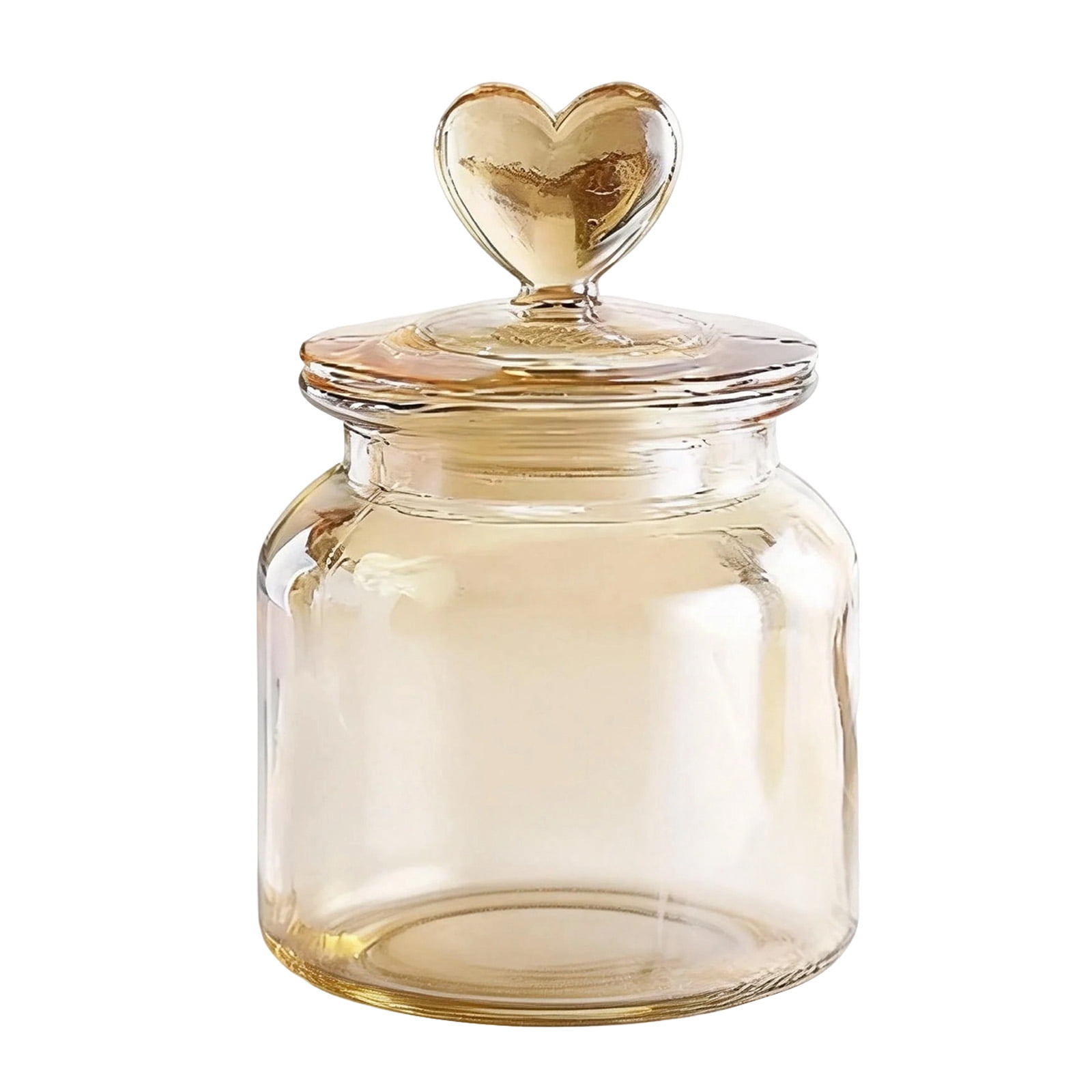 22oz Heart-Shaped Glass Storage Jars with Airtight Lid, Clear Kitchen ...