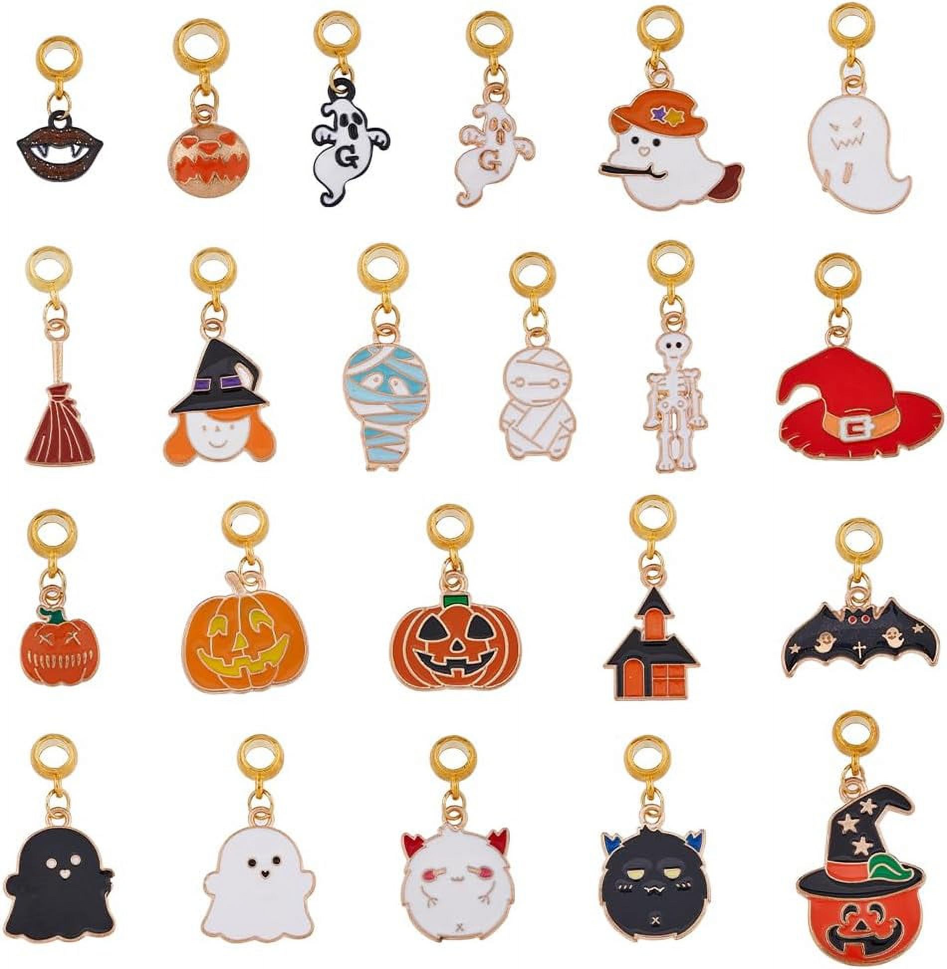 22pcs 22 styles Theme Alloy Enamel European Dangle Charms with Golden ...