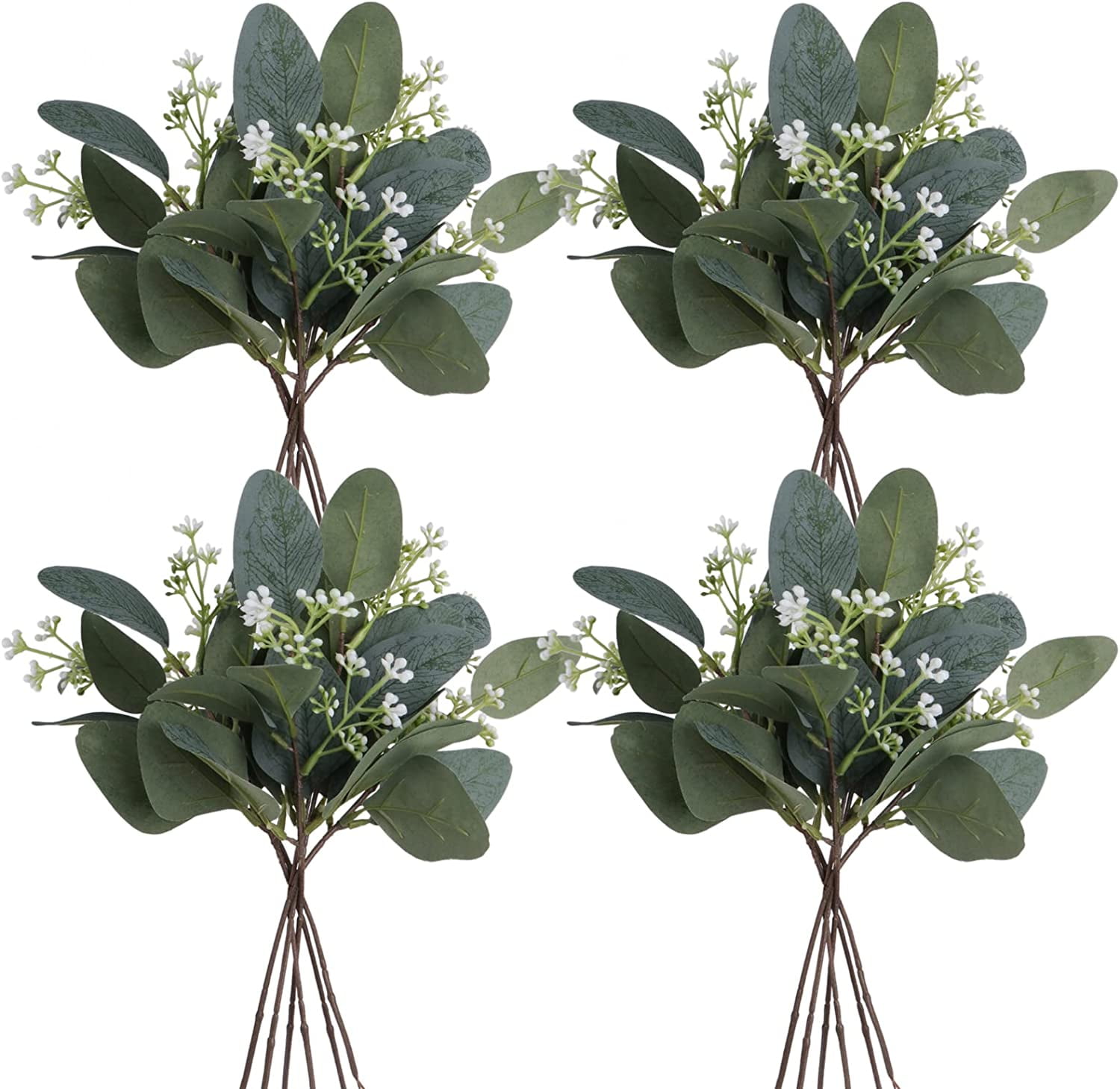 22pcs Artificial Eucalyptus Stems Bulk Silver Dollar Leaves Eucalyptus ...