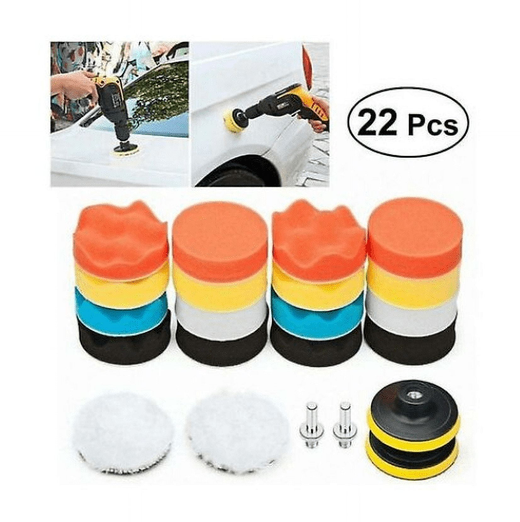 22pcs Car Polisher Rough Buffing Pads For Drill Sponge Pad Wax ...
