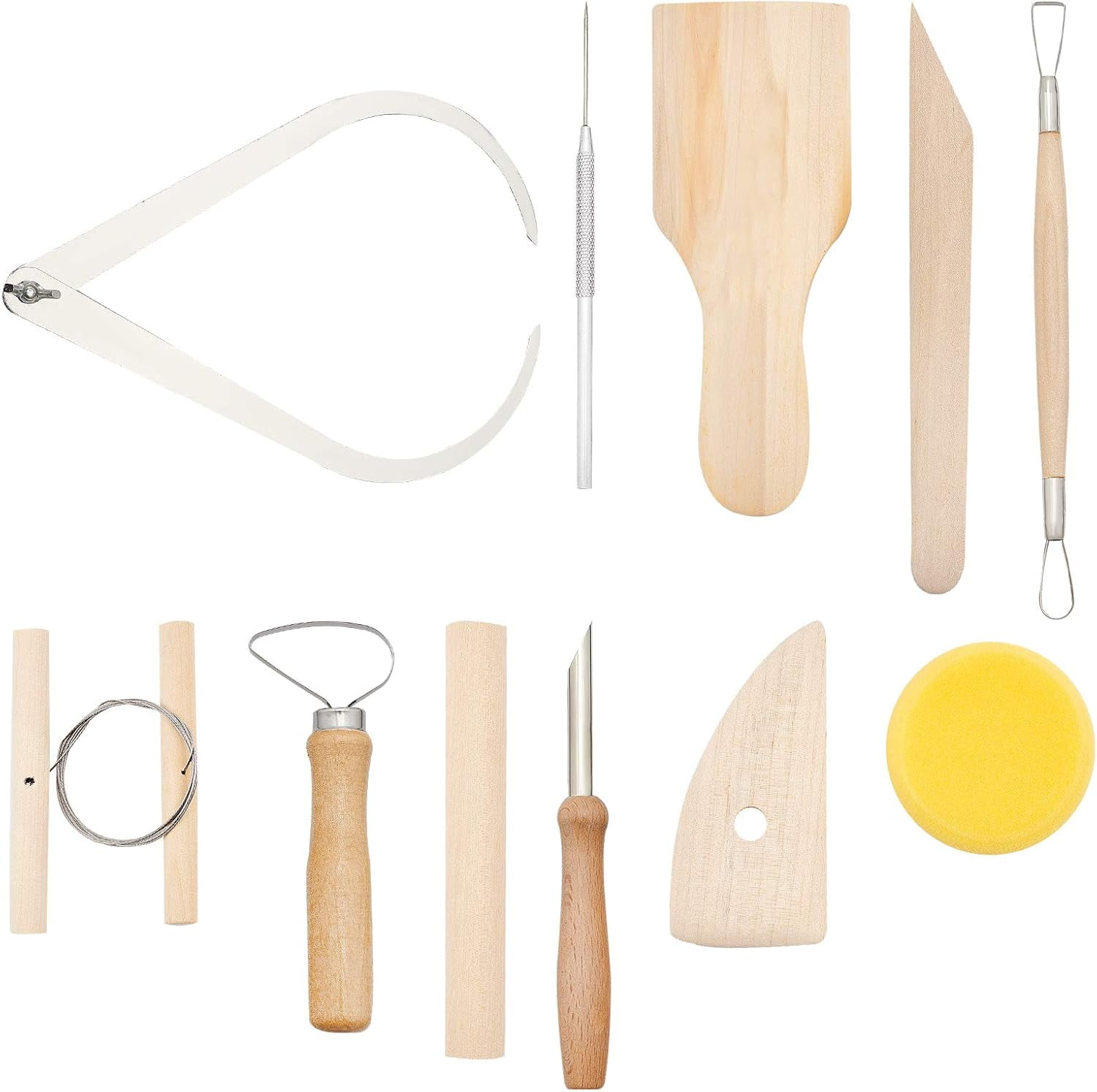22pcs Clay Sculpting Tool Set Wooden Pottery Clay Carving Curved ...