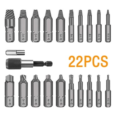 WEDGE 7 Piece Screw Extractor Set | Chrome Steel Construction | 5 ...