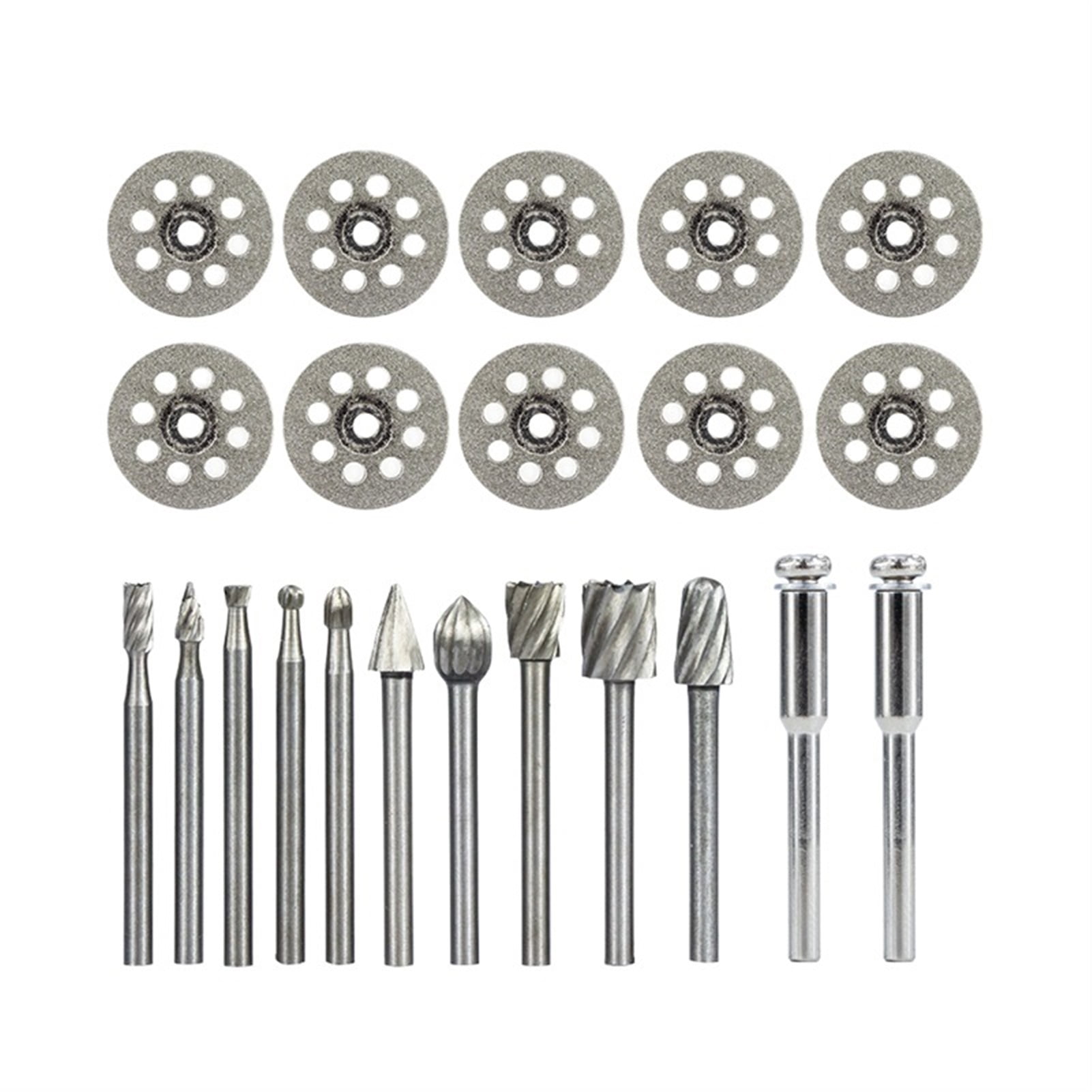 22pcs Diamond Cutting Disc Saw Blade HSS Routing Router Drill Bits for ...