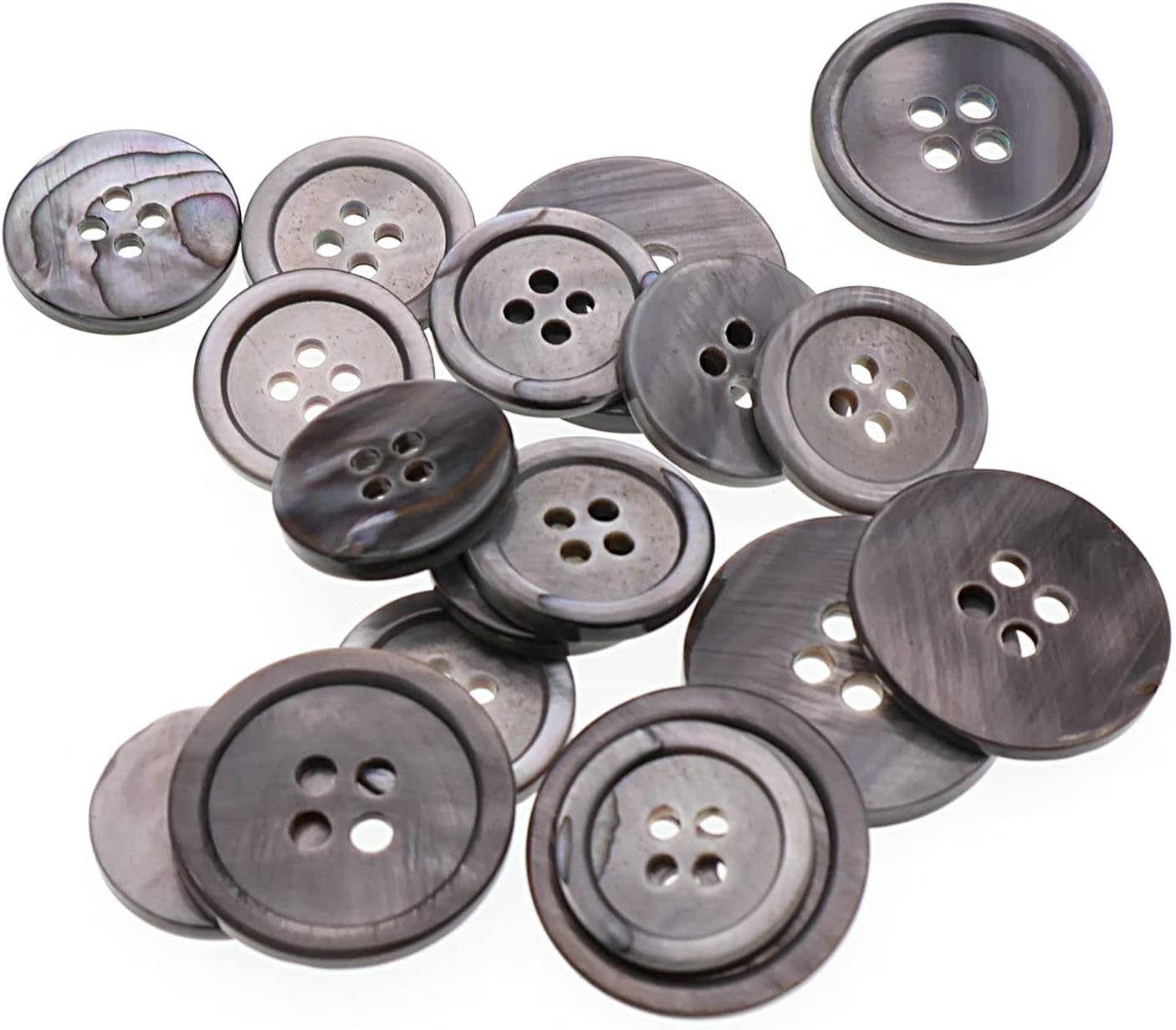 22pcs Genuine Grey Mother of Pearl Suit Buttons Set 20mm 15mm Natural ...