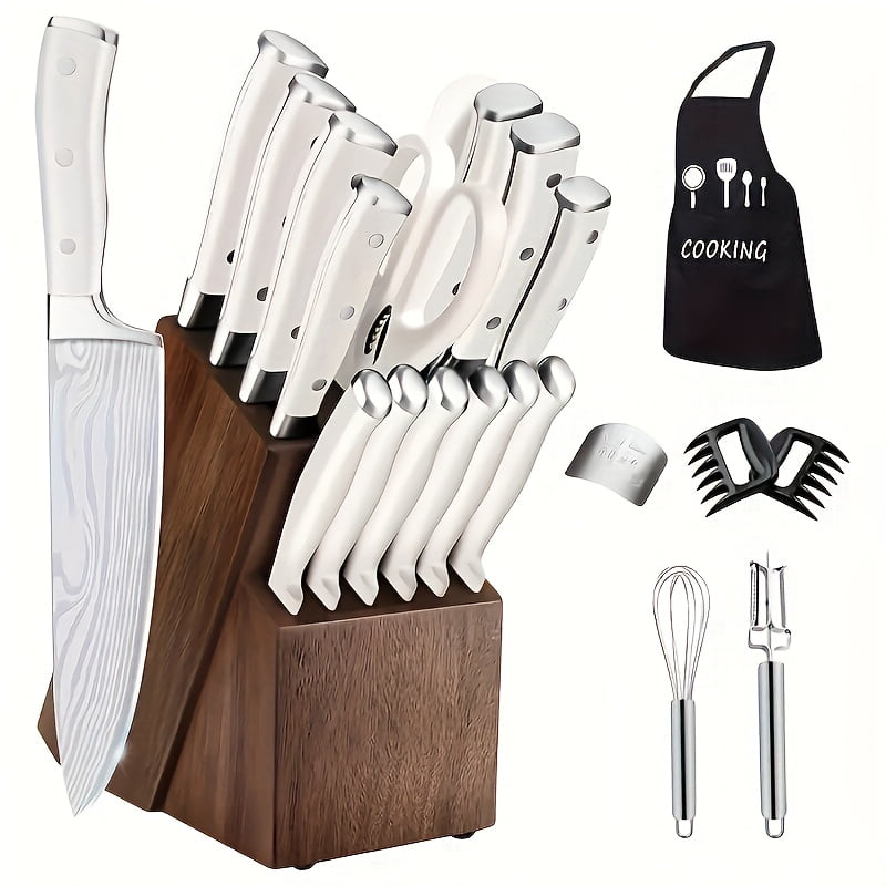 22pcs Kitchen Knife Set With Block Wooden, Germany High Carbon ...