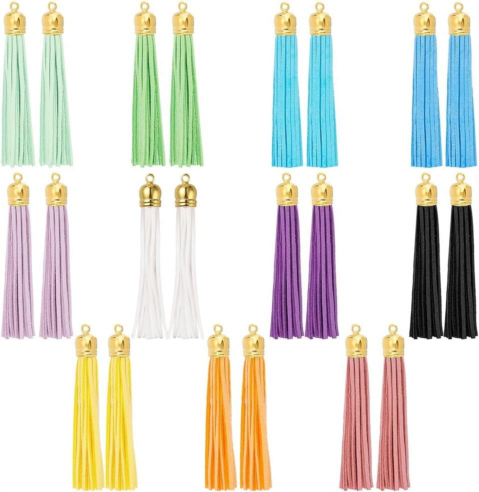 22pcs Leather Tassels - 11 Colors Imitation Leather 3 Inch Keychain ...