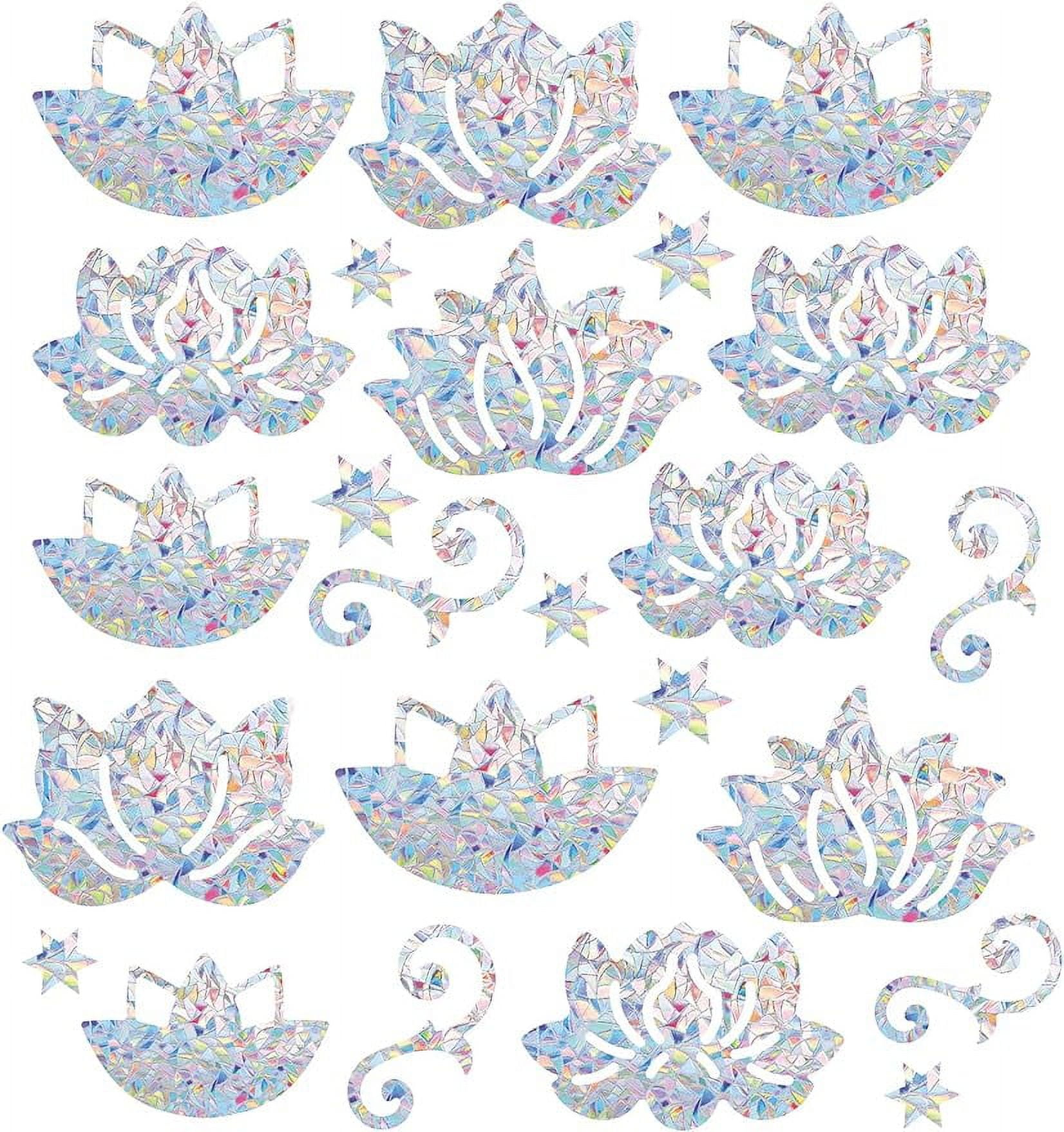 22pcs Lotus Window Clings Anti-Collision Flower Rainbow Window Glass ...